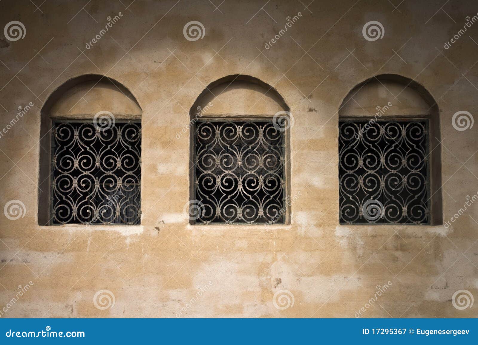 Old Wall with Three Ancient Windows Stock Image - Image of stockholm ...