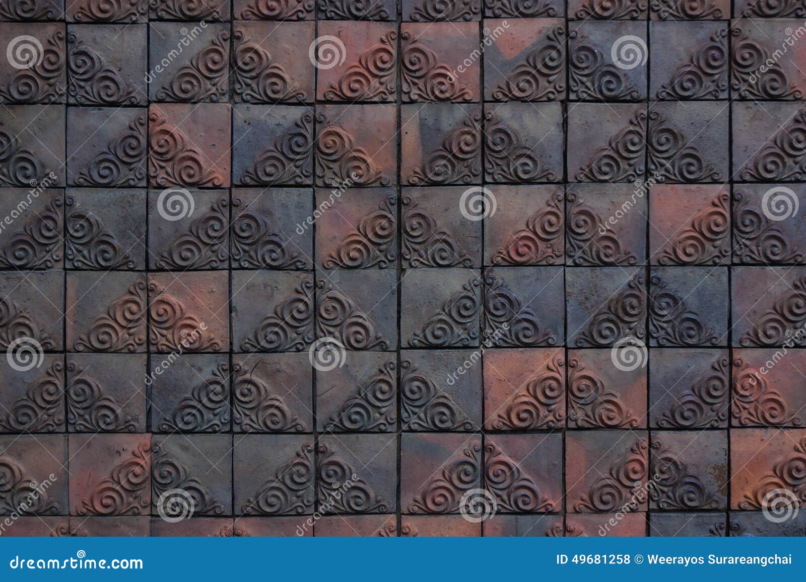 Old wall tiles. stock photo. Image of square, pattern - 49681258