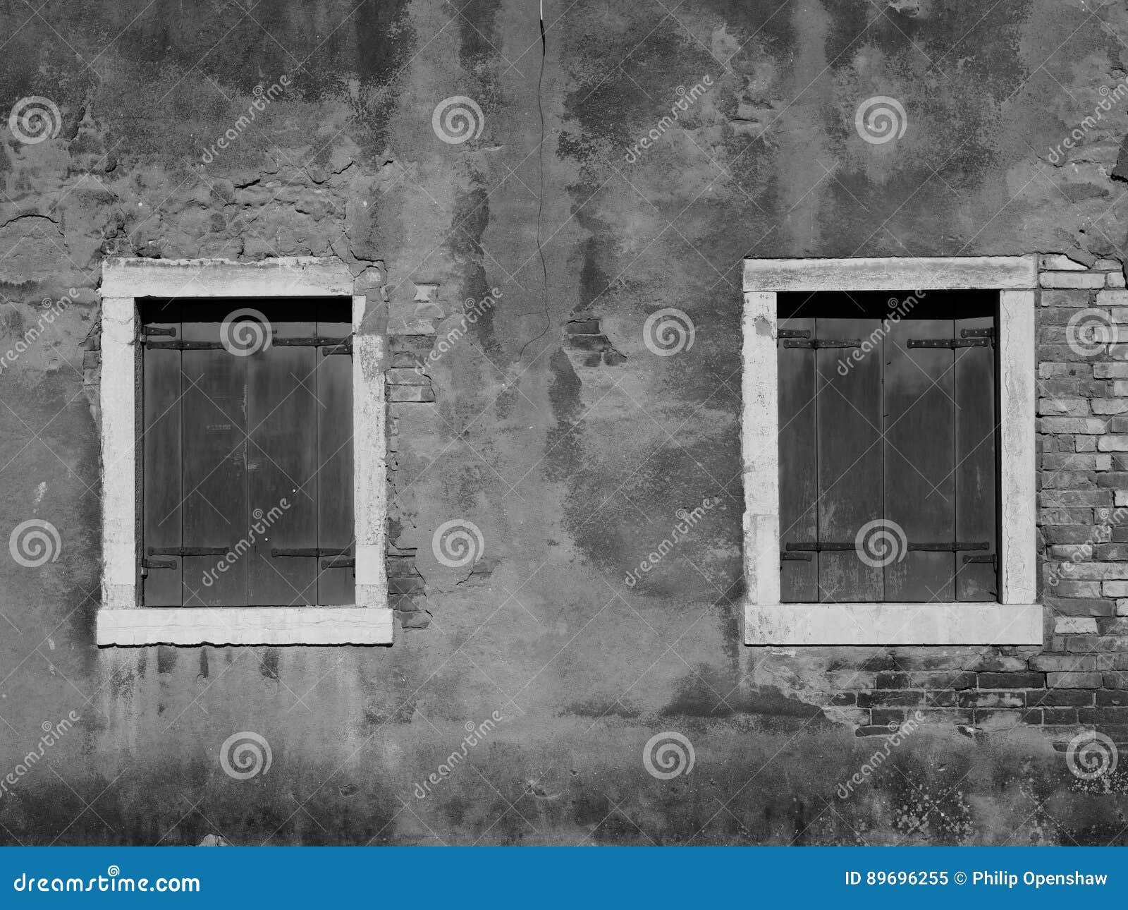 Old wall with two windows stock image. Image of fading - 89696255