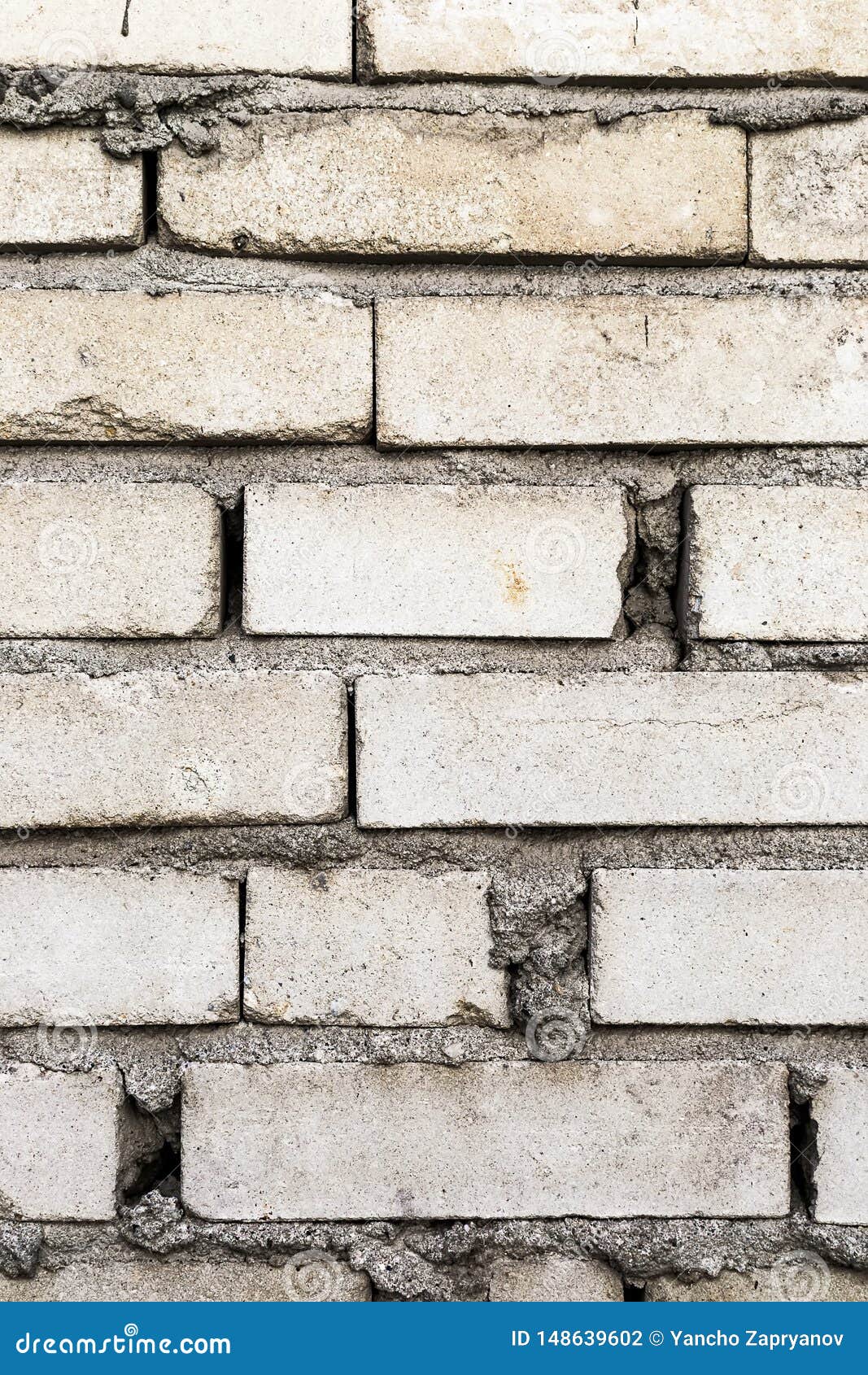 An Old Wall of White Bricks Close Up Stock Photo - Image of pieces ...