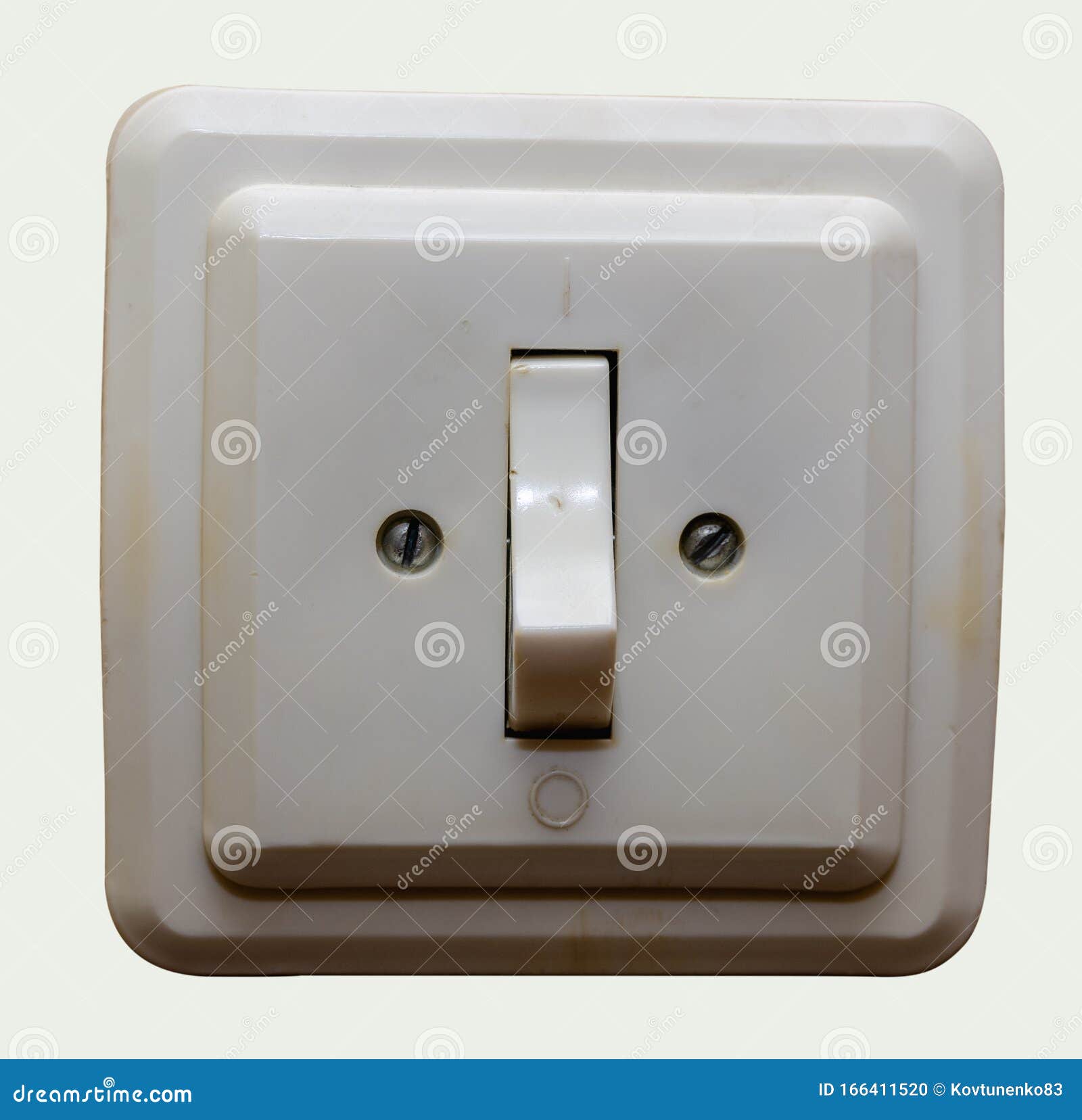 Old Wall White Switch Isolated on White Background Stock Photo - Image ...