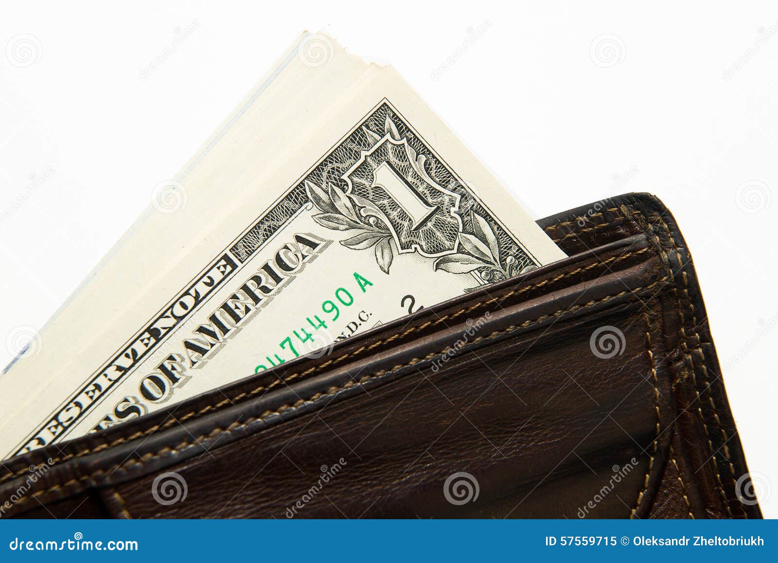 Old Wallet with Banknotes of US Dollars Inside Stock Image - Image of ...