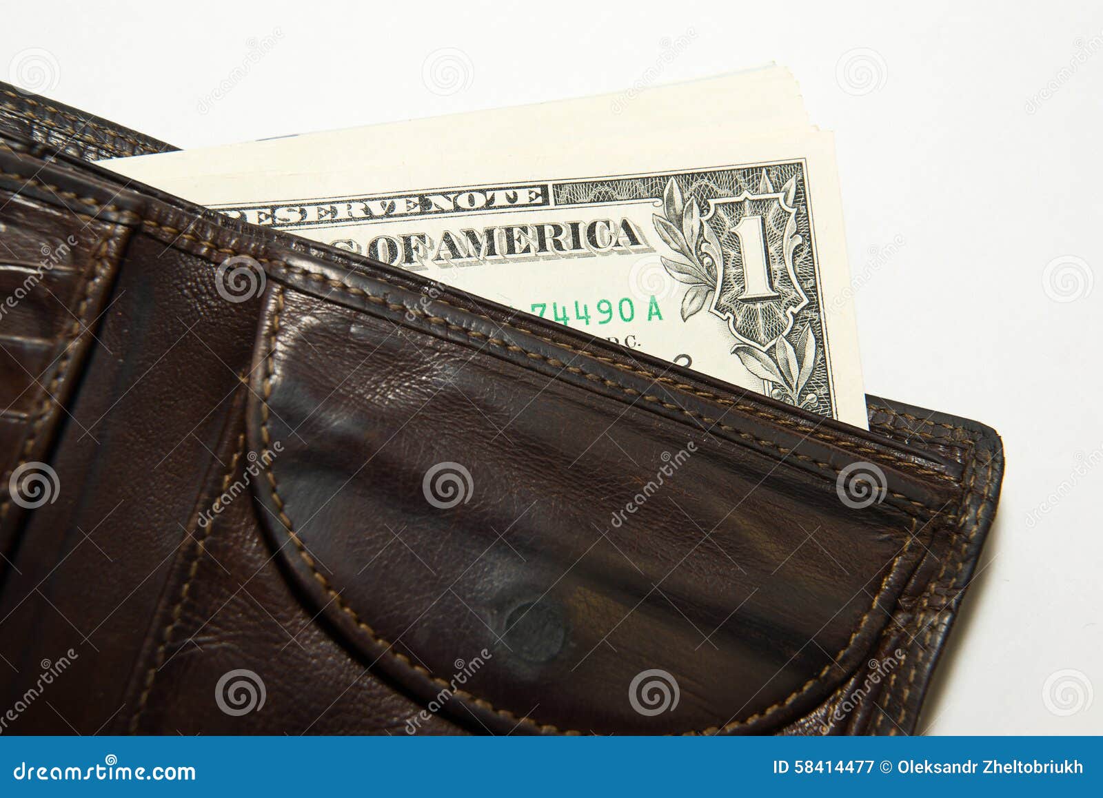 Old Wallet with Banknotes of US Dollars Inside Stock Image - Image of ...