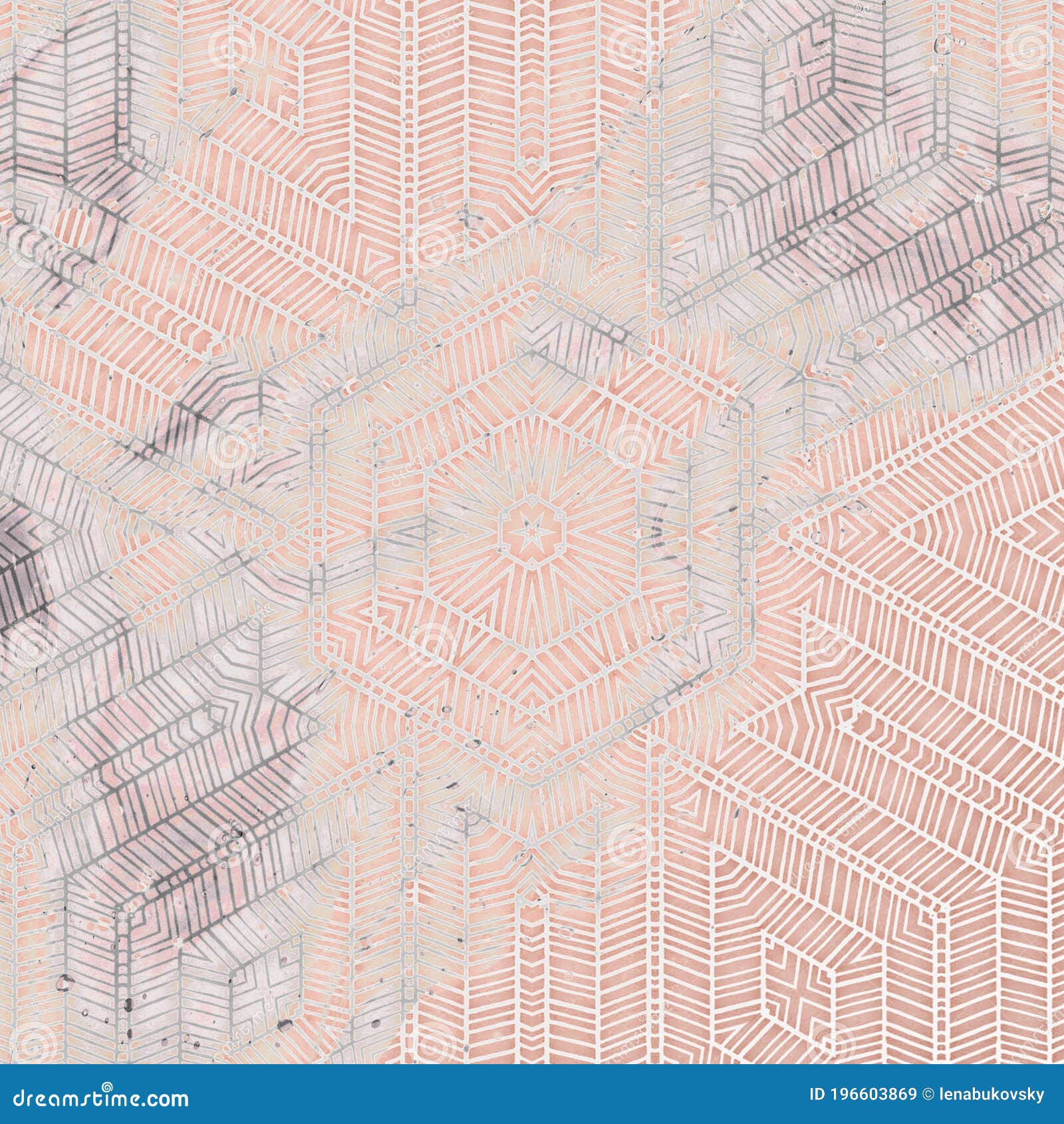 Old Wallpaper with a Geometric Pattern. Destroyed Surface. Stock ...