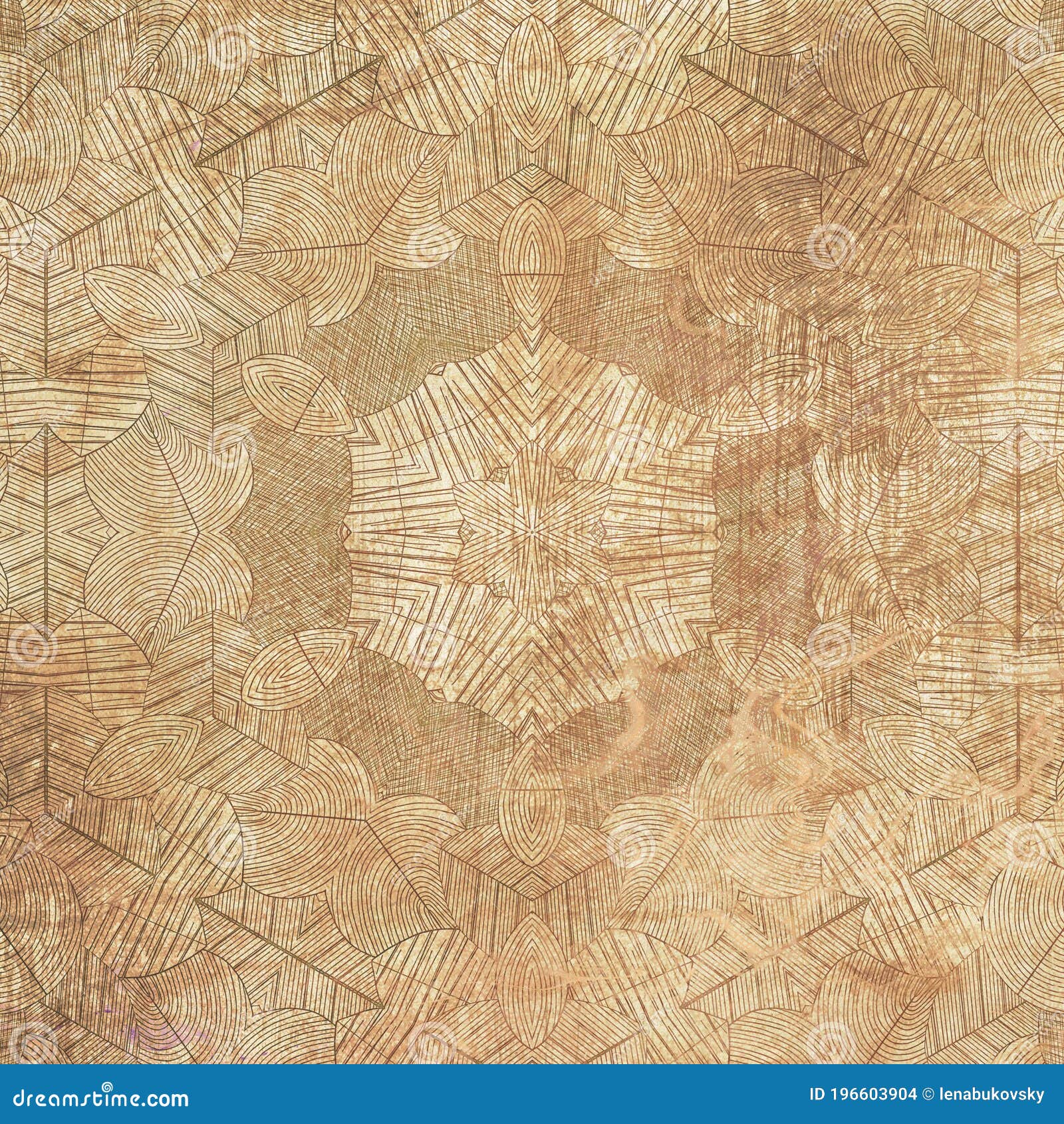 Old Wallpaper with a Geometric Pattern. Destroyed Surface. Stock ...