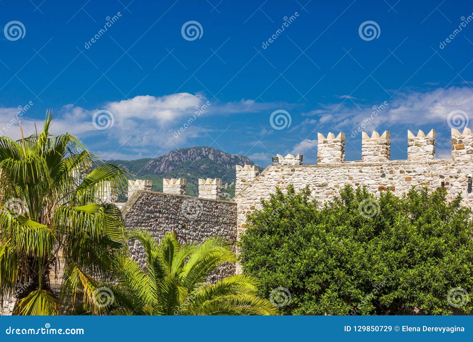 The Old Walls of the Fortress in the Turkish Marmaris. Stock Image ...