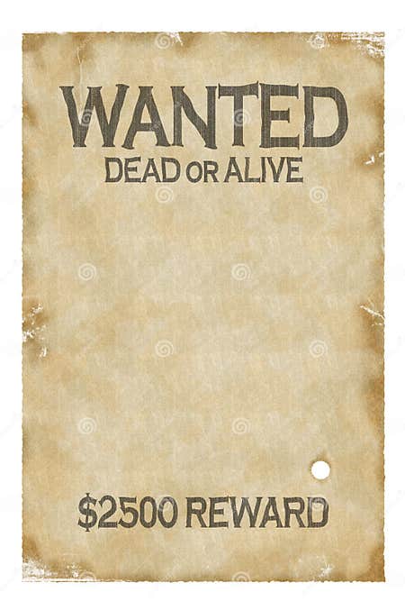 Old wanted poster stock illustration. Illustration of press - 782700