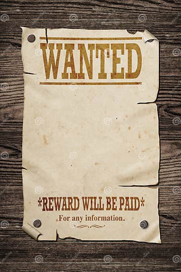 Old wanted sign. stock image. Image of thumbtack, tack - 15229981