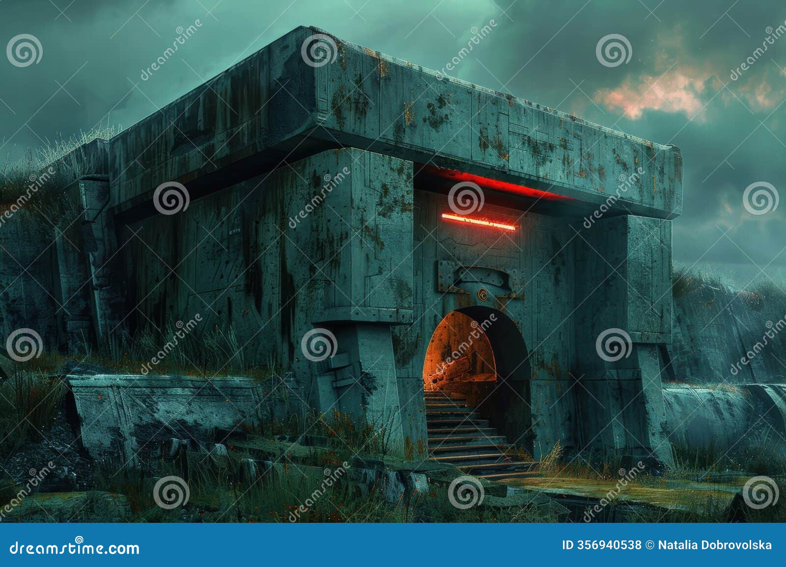 Old War Bunker With Crumbling Concrete Walls And Concealed Defense ...