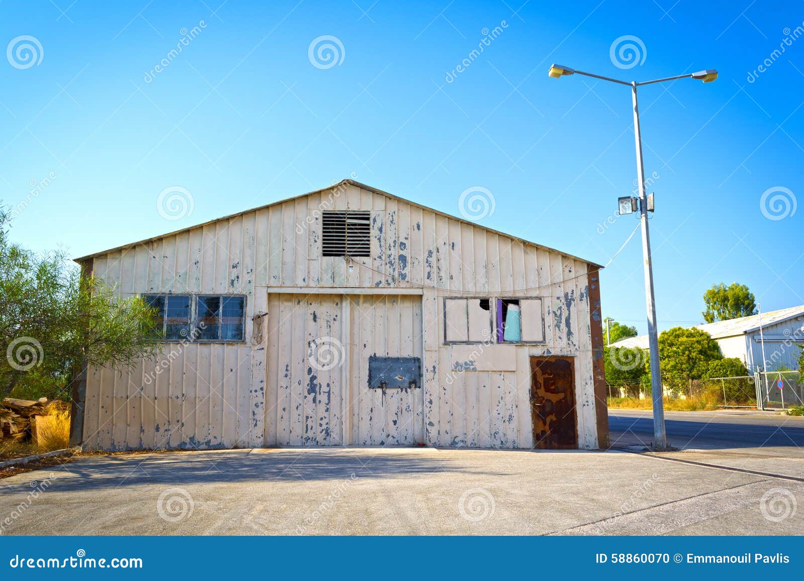 Old warehouse buildings stock photo. Image of construction - 58860070