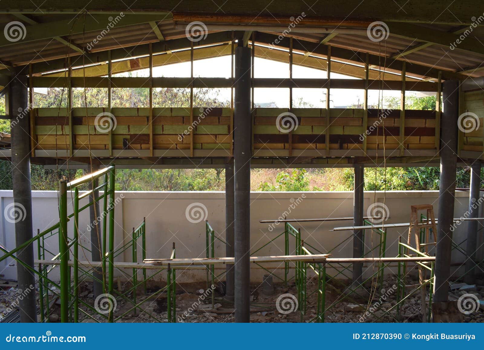 Old Warehouse on Construction Site Stock Photo - Image of cement, heavy ...