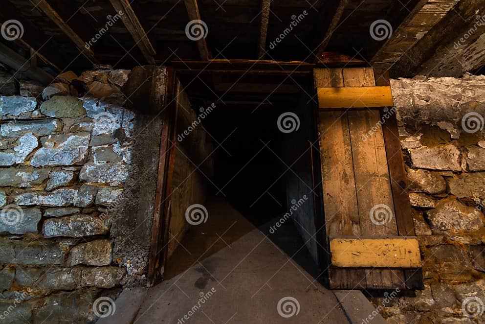Old Warehouse Loading Chute Stock Image - Image of interior, dark ...