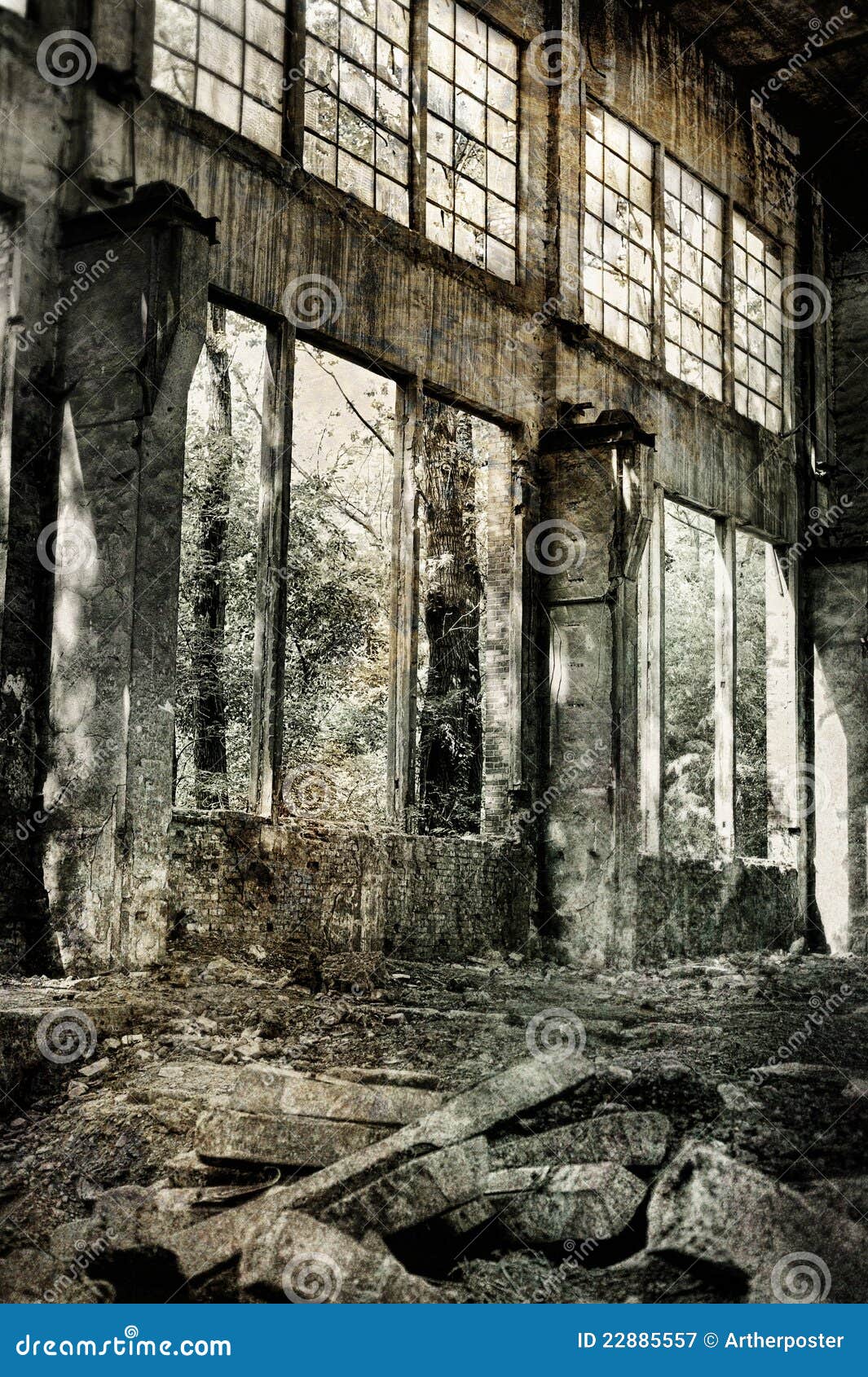 Old Warehouse in Retro Style Stock Image - Image of exchanger ...