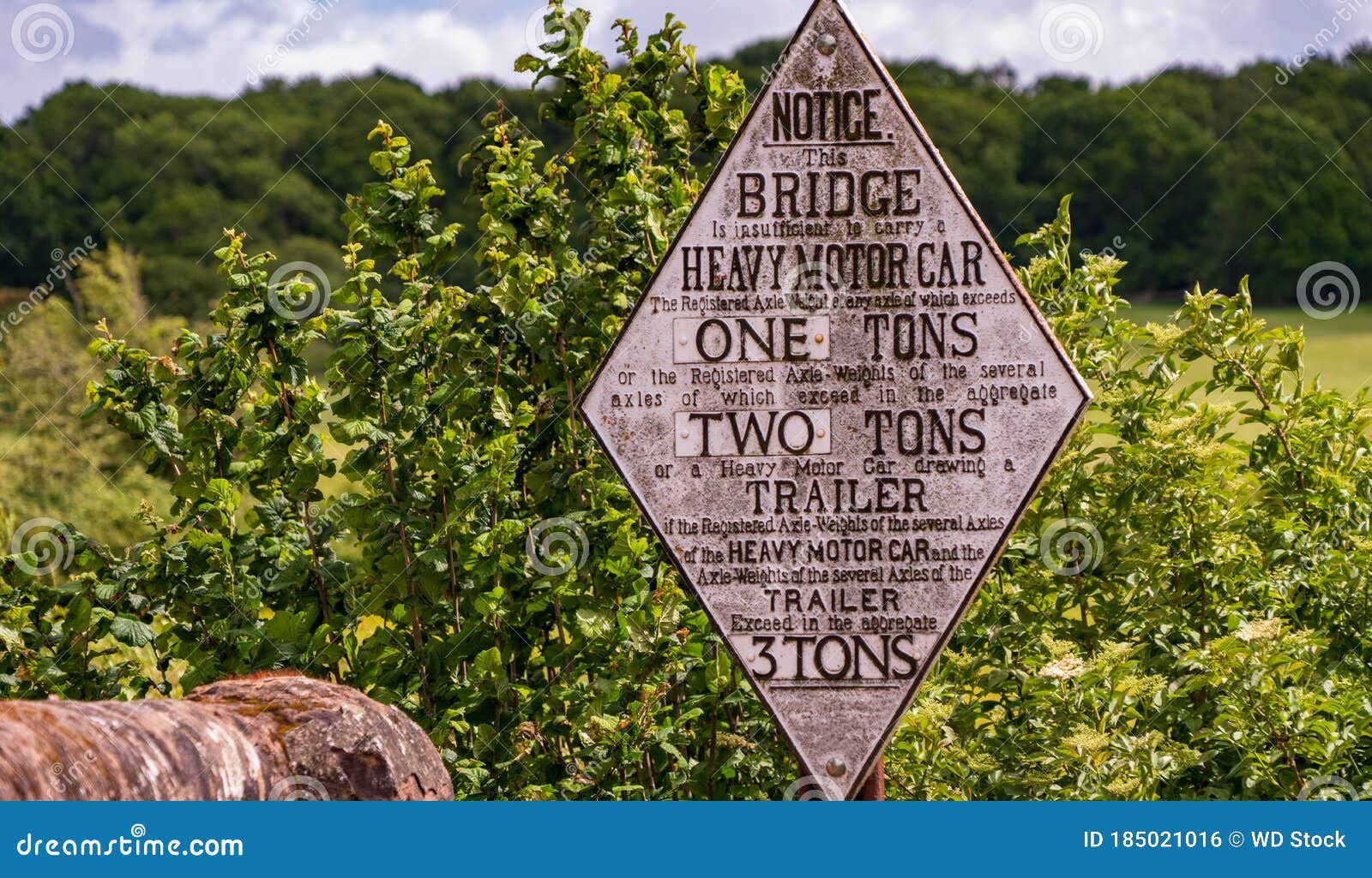 Old Warning Sign on a Road Over a Canal Bridge Stock Photo - Image of ...