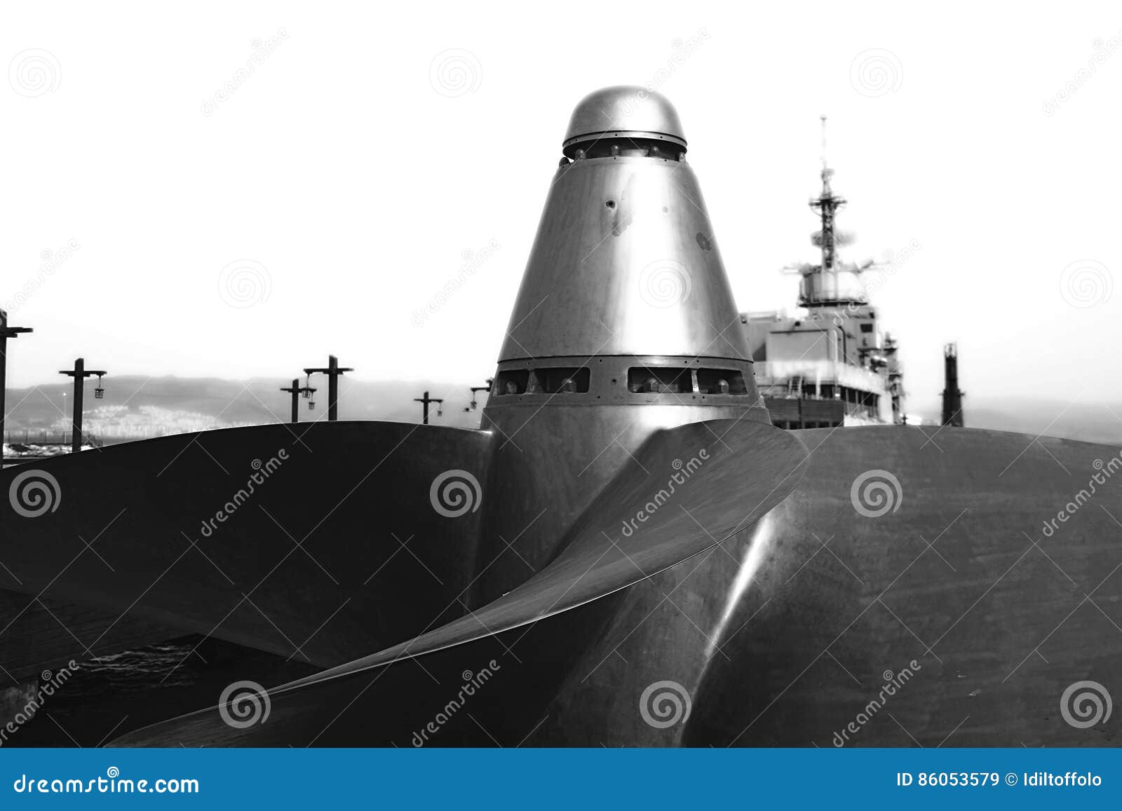 Old Warship`s Propeller editorial stock image. Image of industry - 86053579
