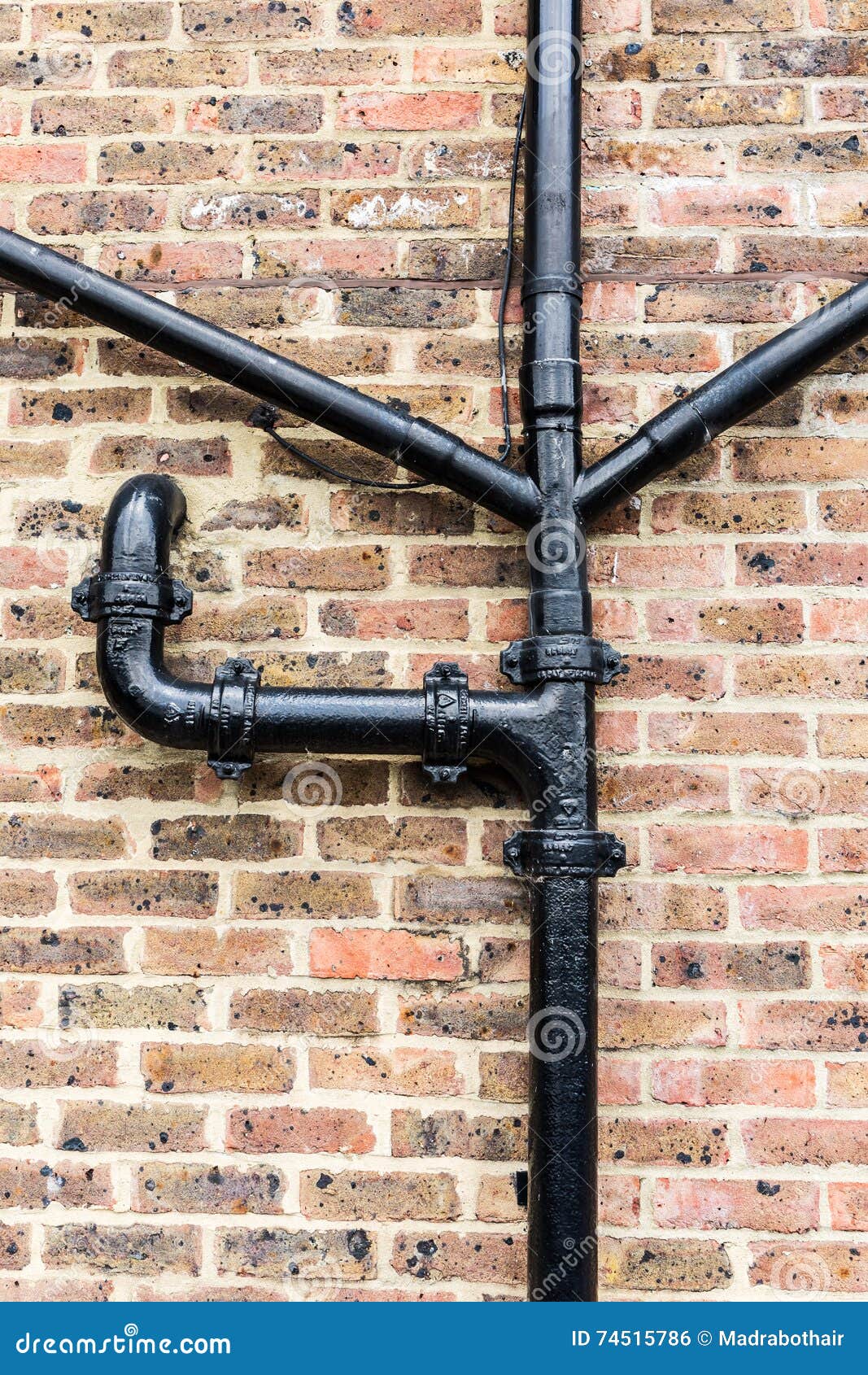 Old Wastewater Pipes at a Brick Building Stock Photo - Image of antique ...