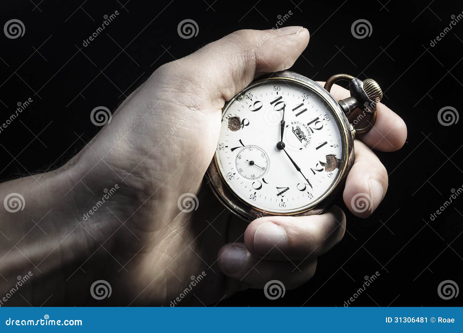 Old watch in hand stock image. Image of gold, nostalgia - 31306481