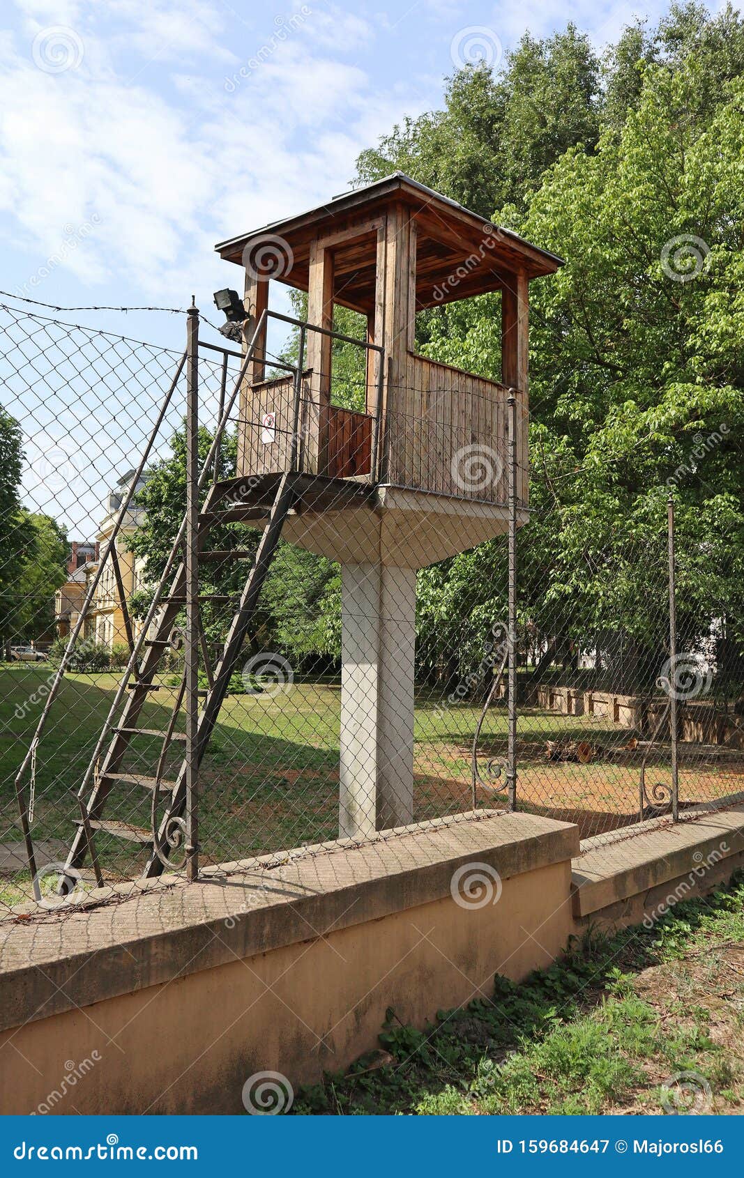 Old Watch Tower of the Army Base Stock Image - Image of wooden ...
