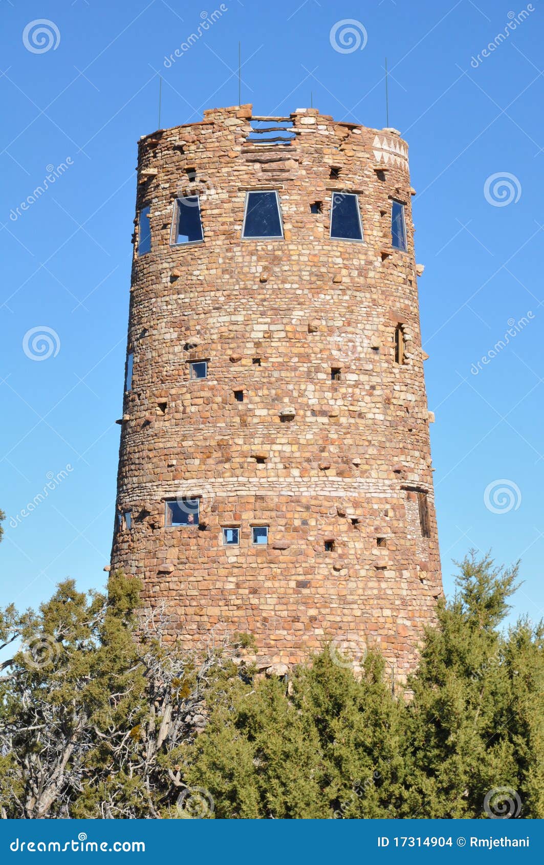 Old Watch Tower at Grand Canyon Stock Photo - Image of desert, light ...