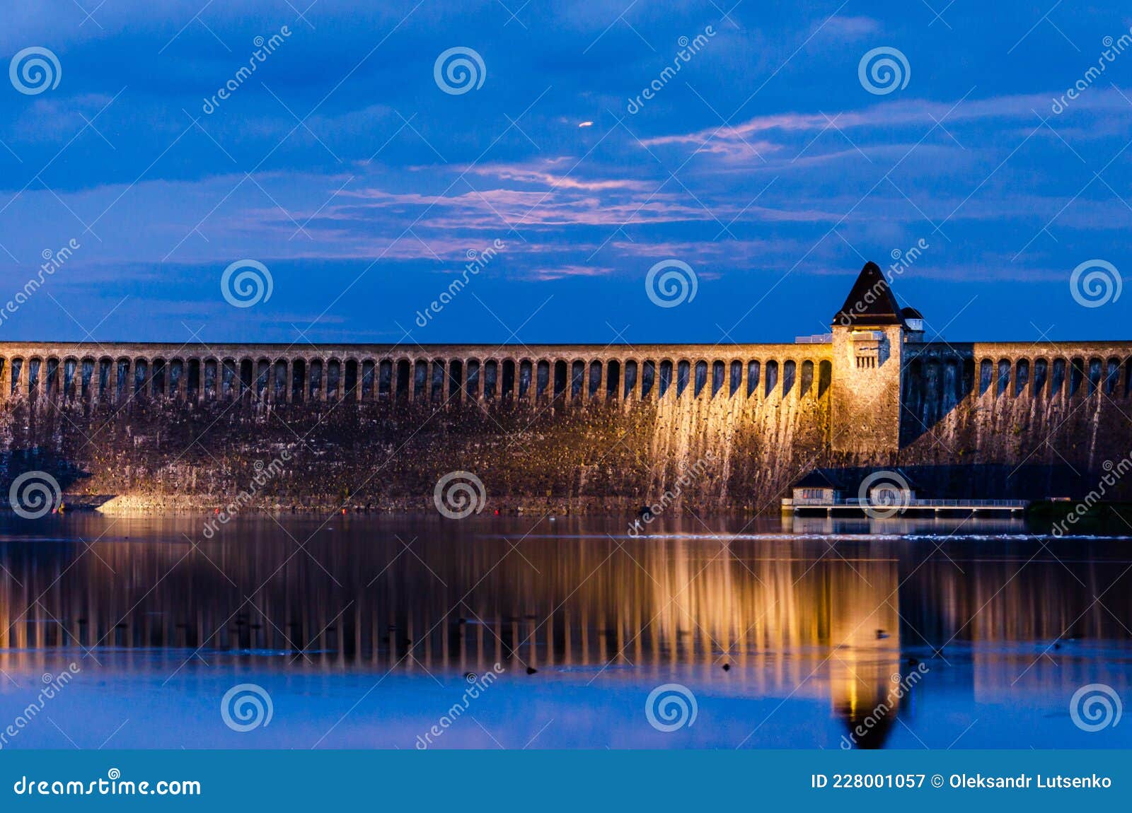 Old Water Dam. Mohnesee Dam Stock Image - Image of night, europe: 228001057