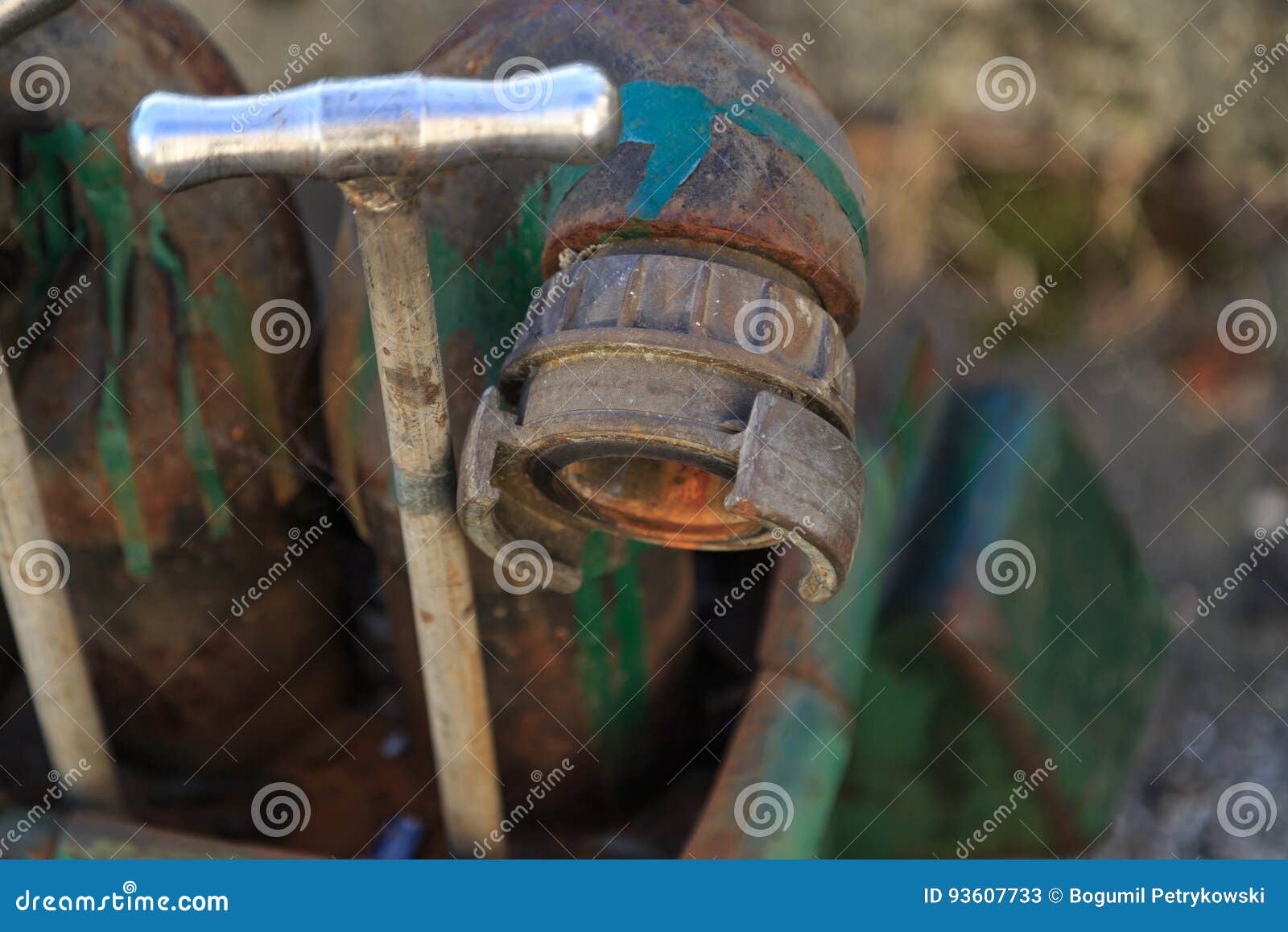 Old Water Hose and Rusty Pipes Stock Image - Image of velves, hydrant ...