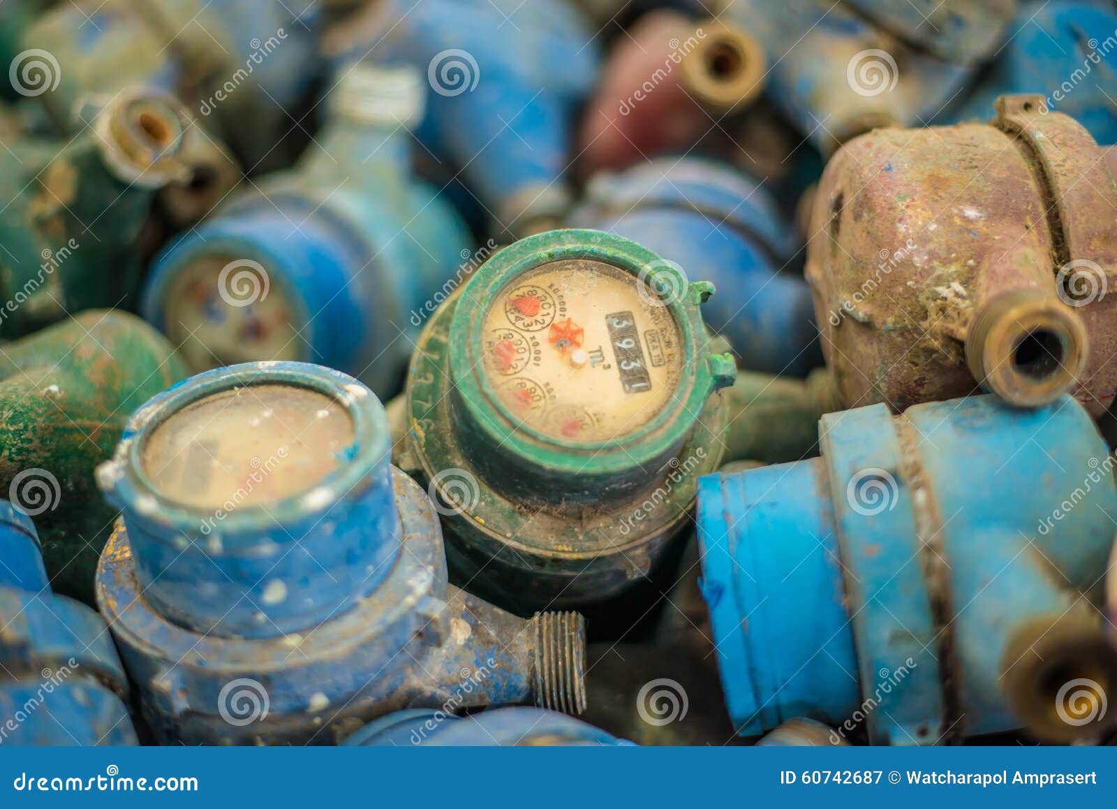 Old water meter stock image. Image of basement, instrument - 60742687