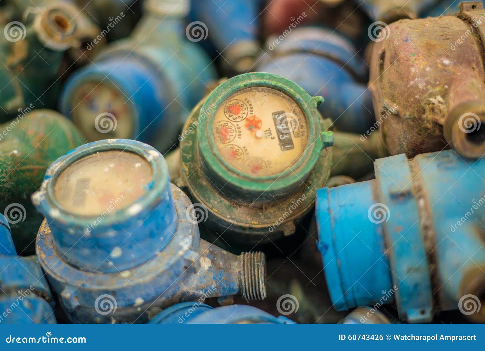 Old water meter stock photo. Image of engineering, energy - 60743426