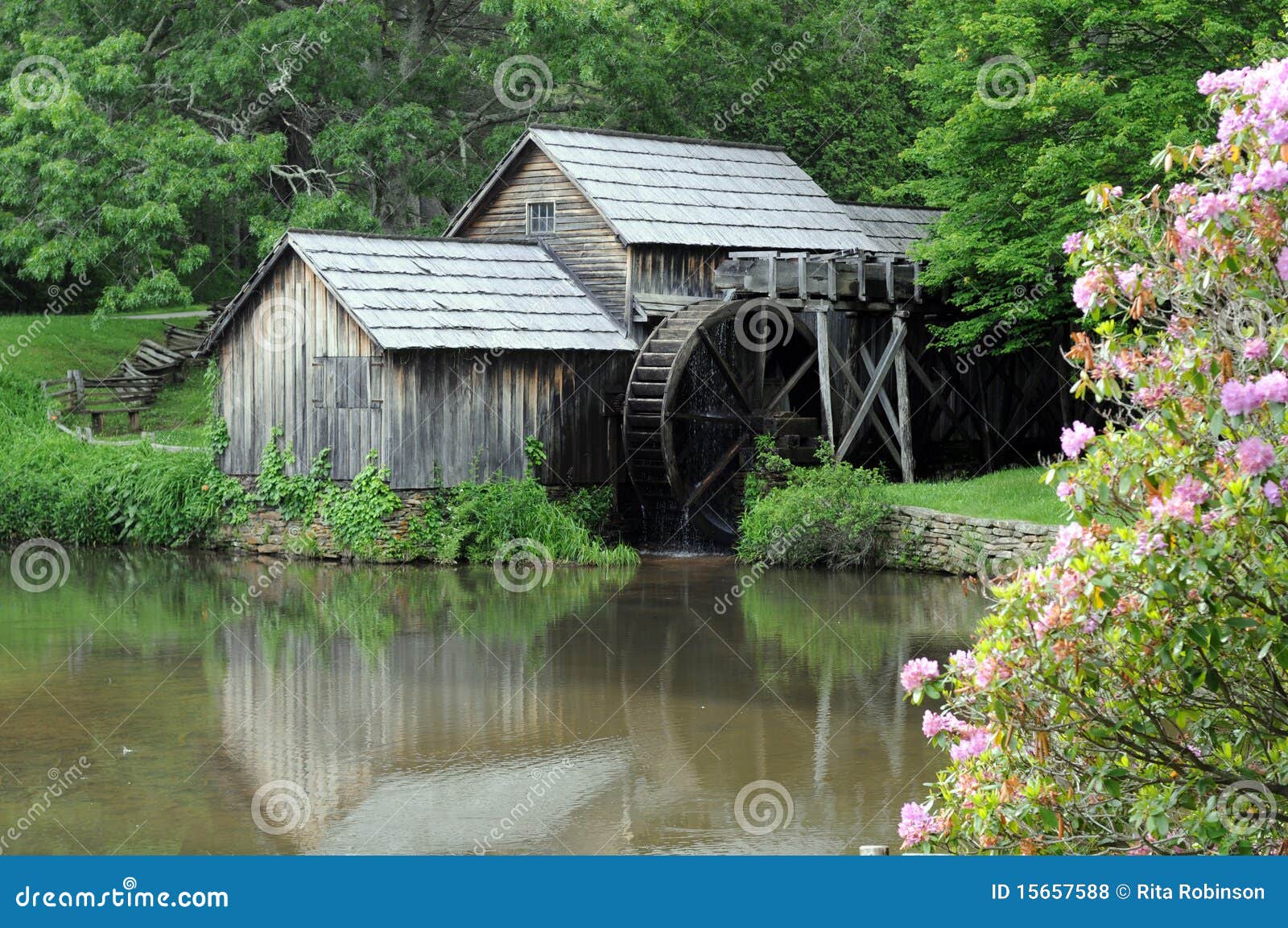 Old water mill stock photo. Image of tranquil, calm, rustic - 15657588