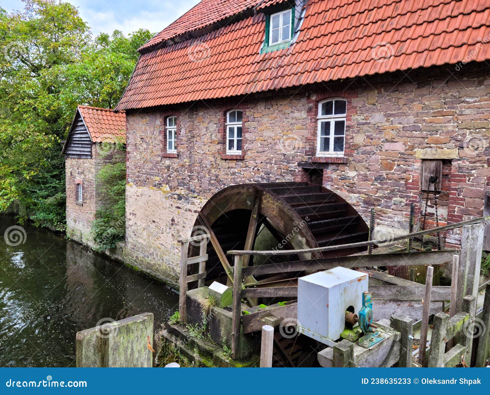 Old Water Mill on the River. Grinding Mill Stock Image - Image of wheel ...