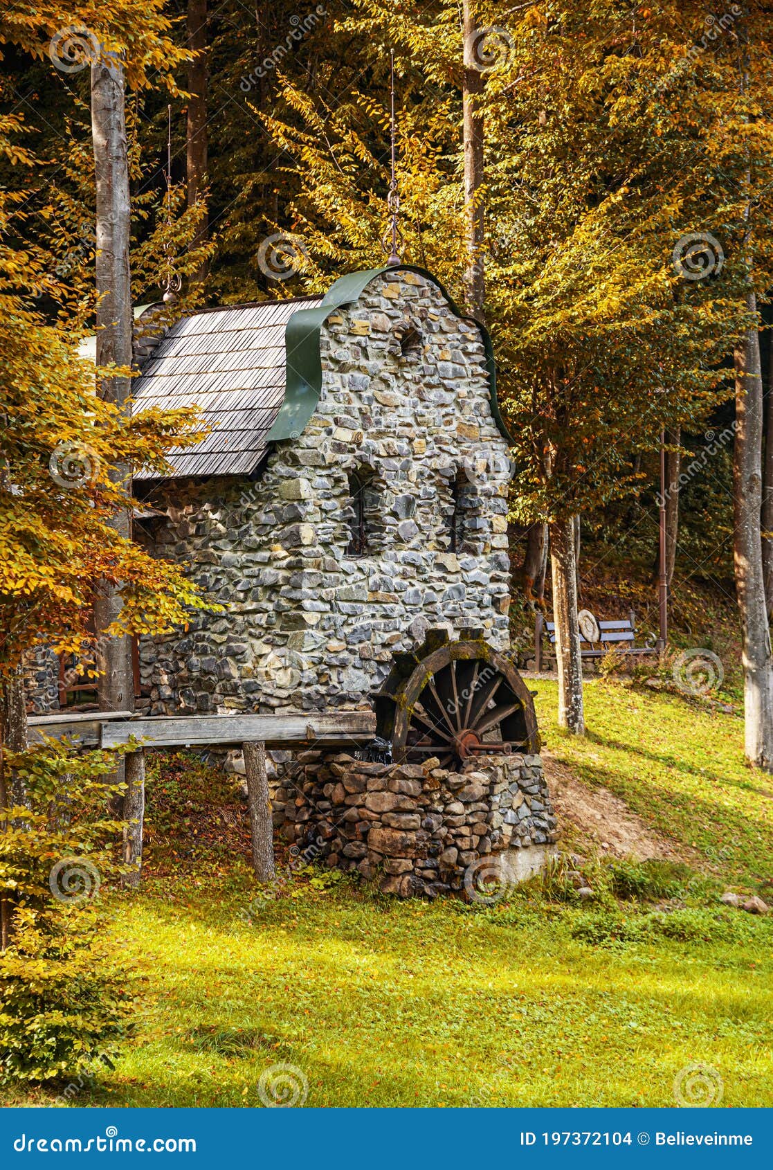 Old water mill. stock photo. Image of close, internet - 197372104