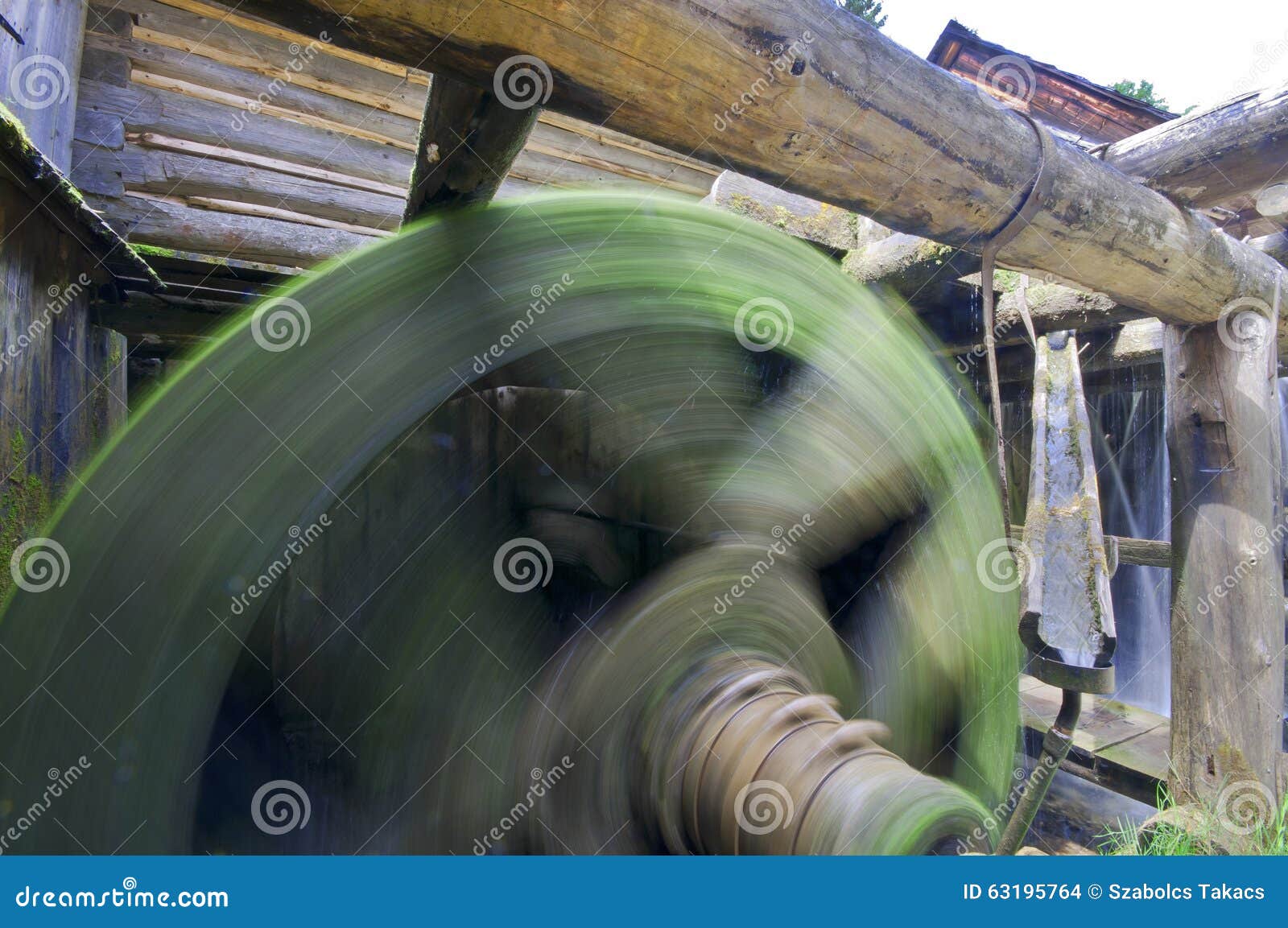 Old Water Mill Wheel Rotating Stock Photo - Image of exterior, built ...