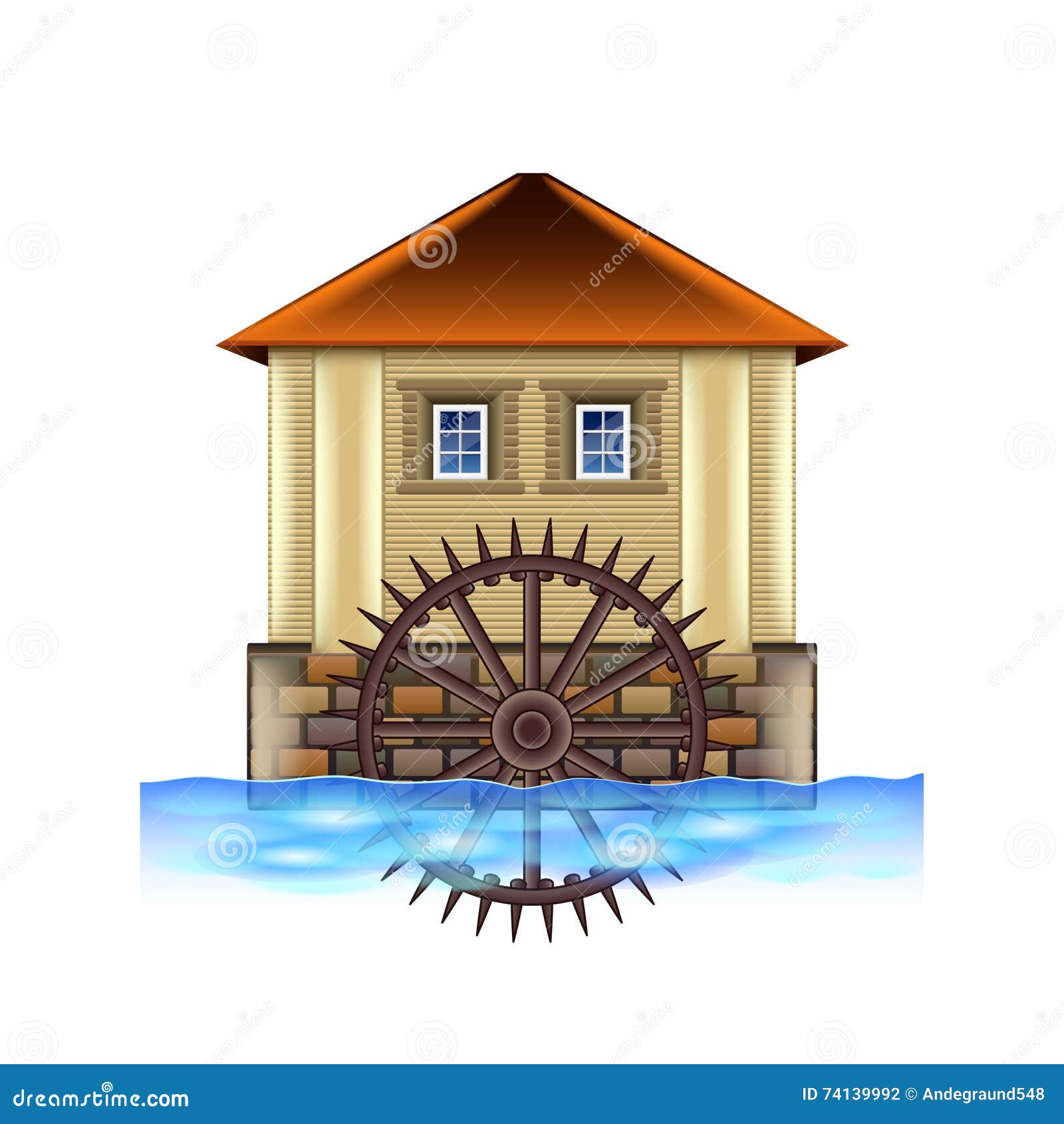 Old Water Mill Wheel Stock Illustrations – 617 Old Water Mill Wheel ...