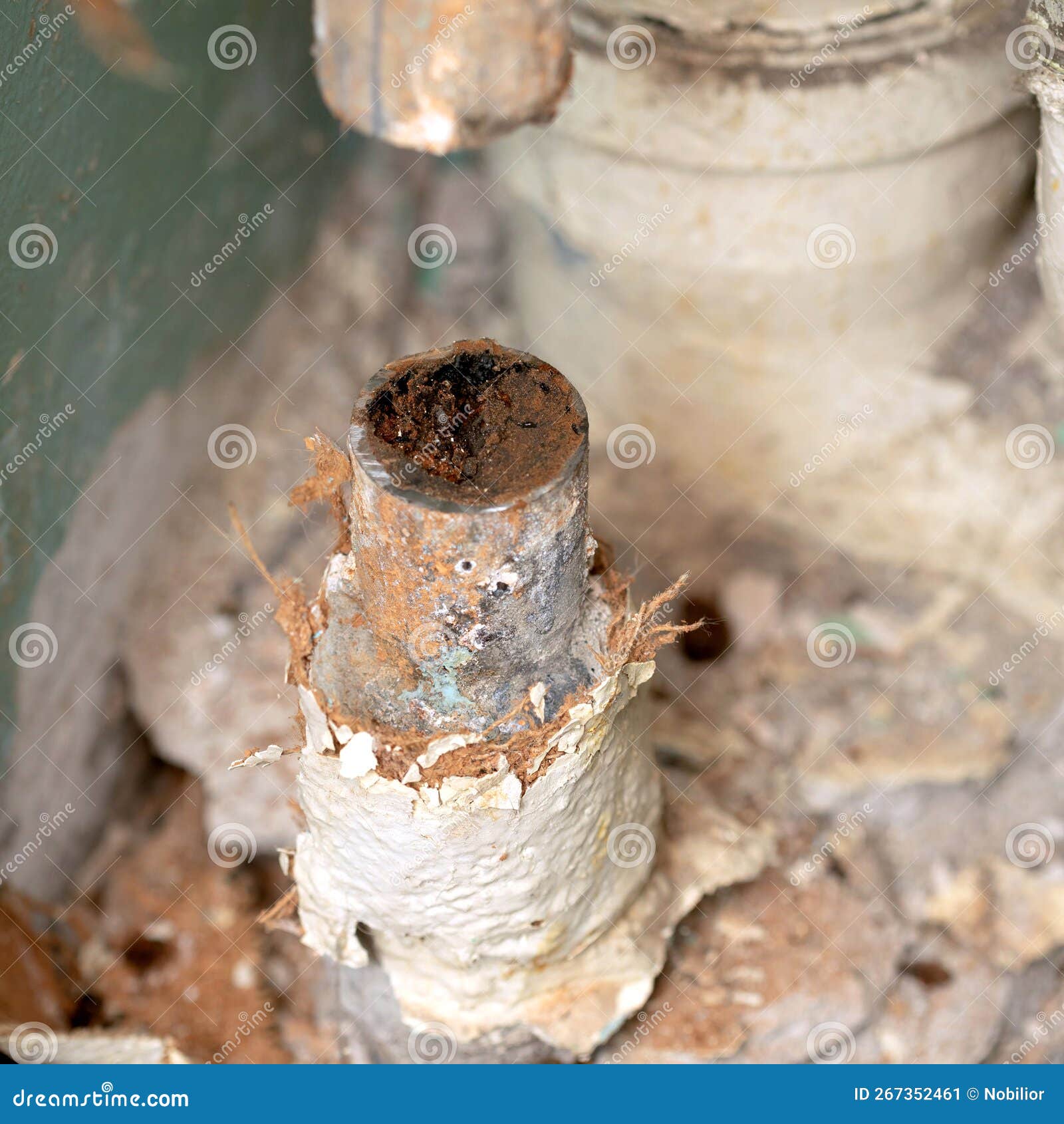 Old Water Pipe Clogged with Rust Stock Image - Image of metal, breaking ...