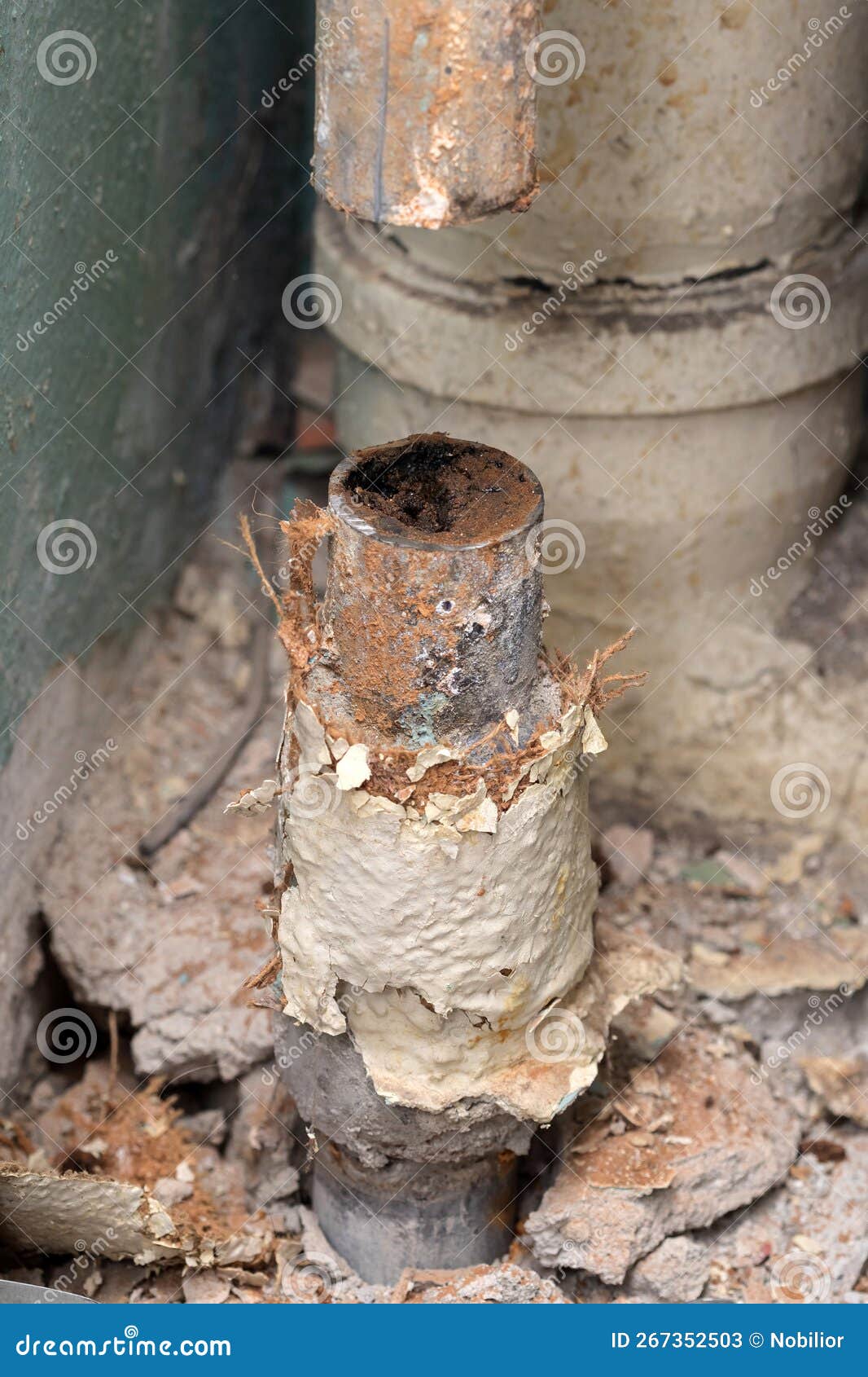 Old Water Pipe Clogged with Rust Stock Image - Image of material ...