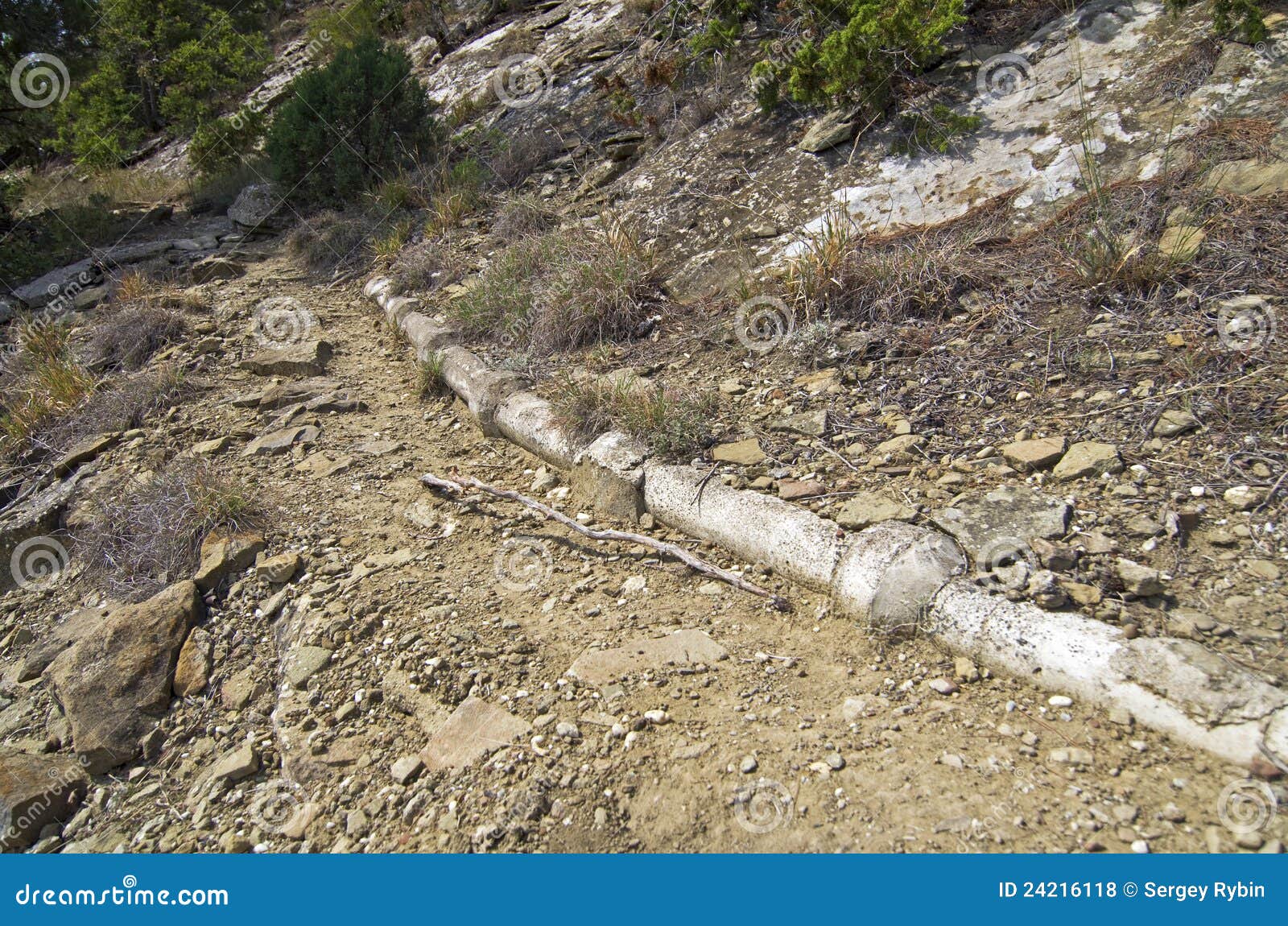 Old Water Pipes in the Mountains. Stock Photo - Image of shambles, tree ...