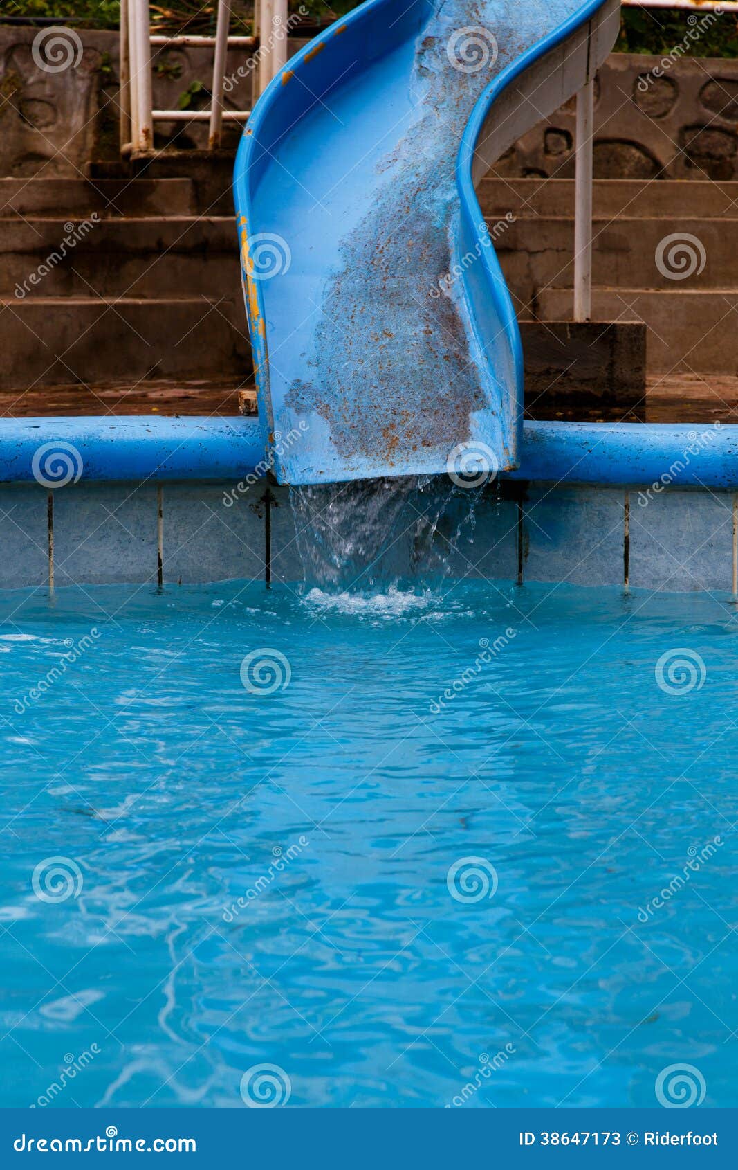 Old water slide stock image. Image of pool, water, recreational - 38647173