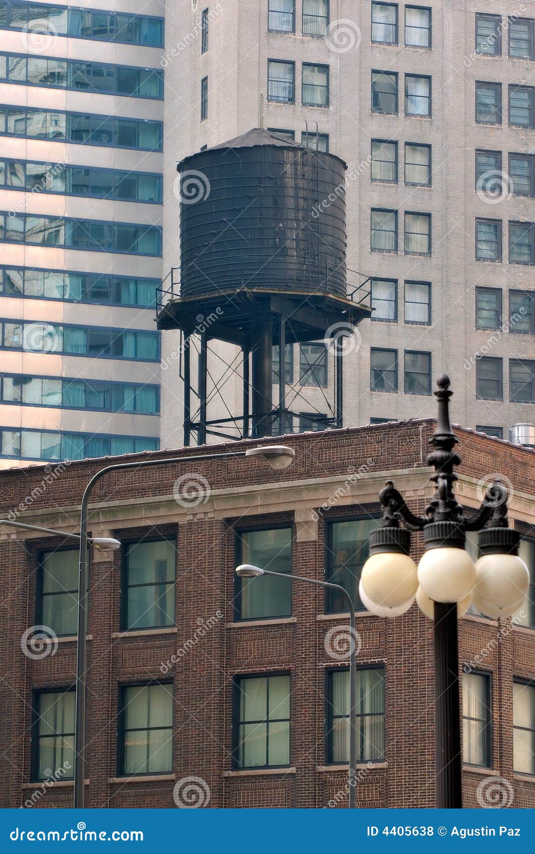 Old water tank stock photo. Image of skyscraper, steel - 4405638