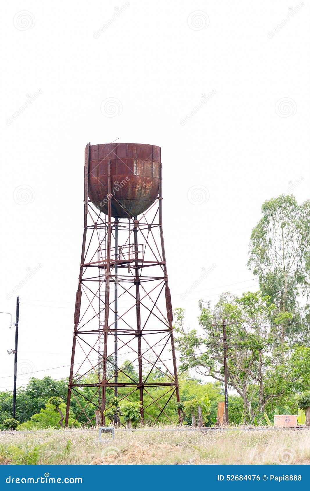 Old Water Tank for an Old Steam Train Stock Photo - Image of machinery ...