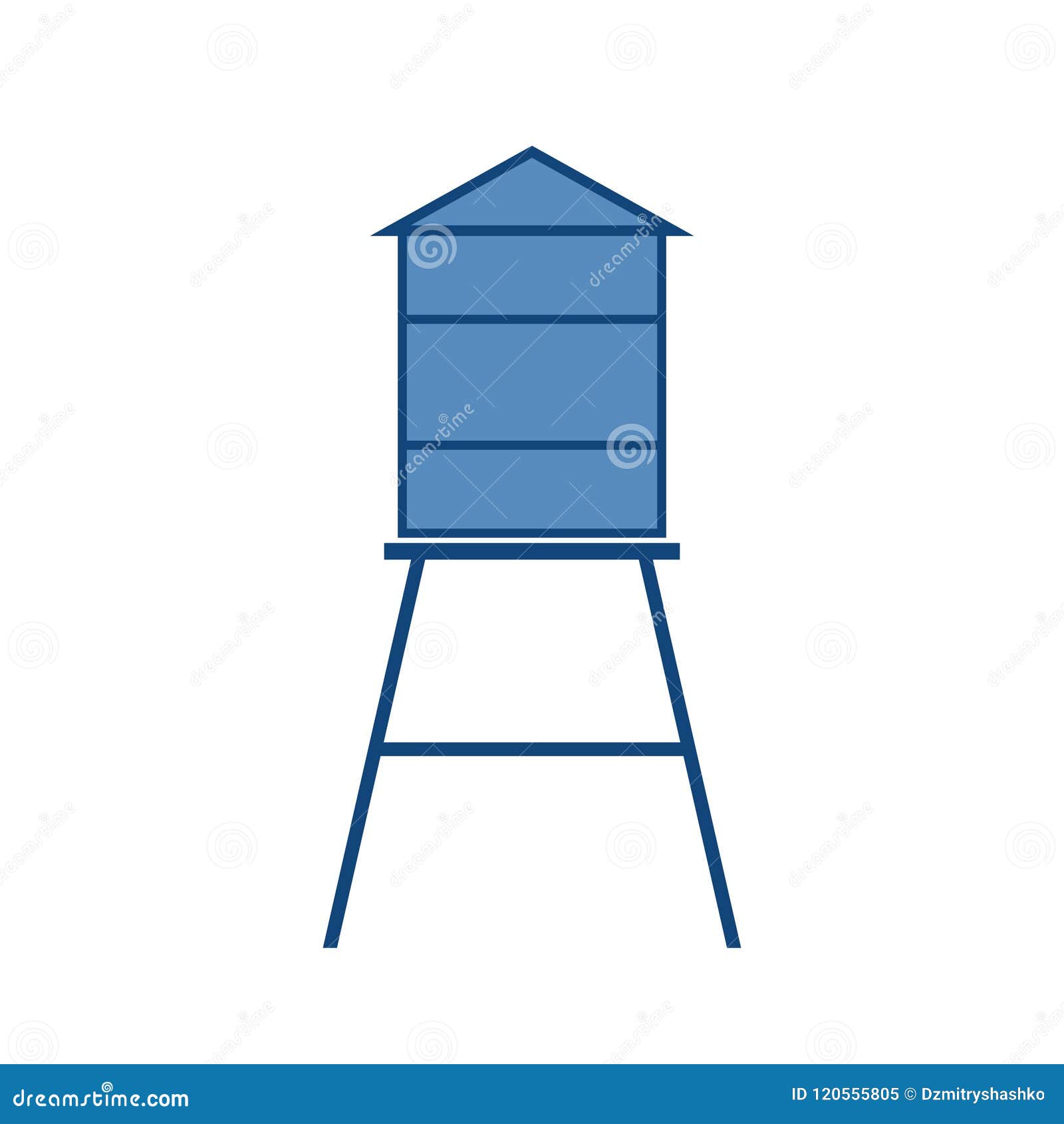 Old water tower icon stock vector. Illustration of industrial - 120555805