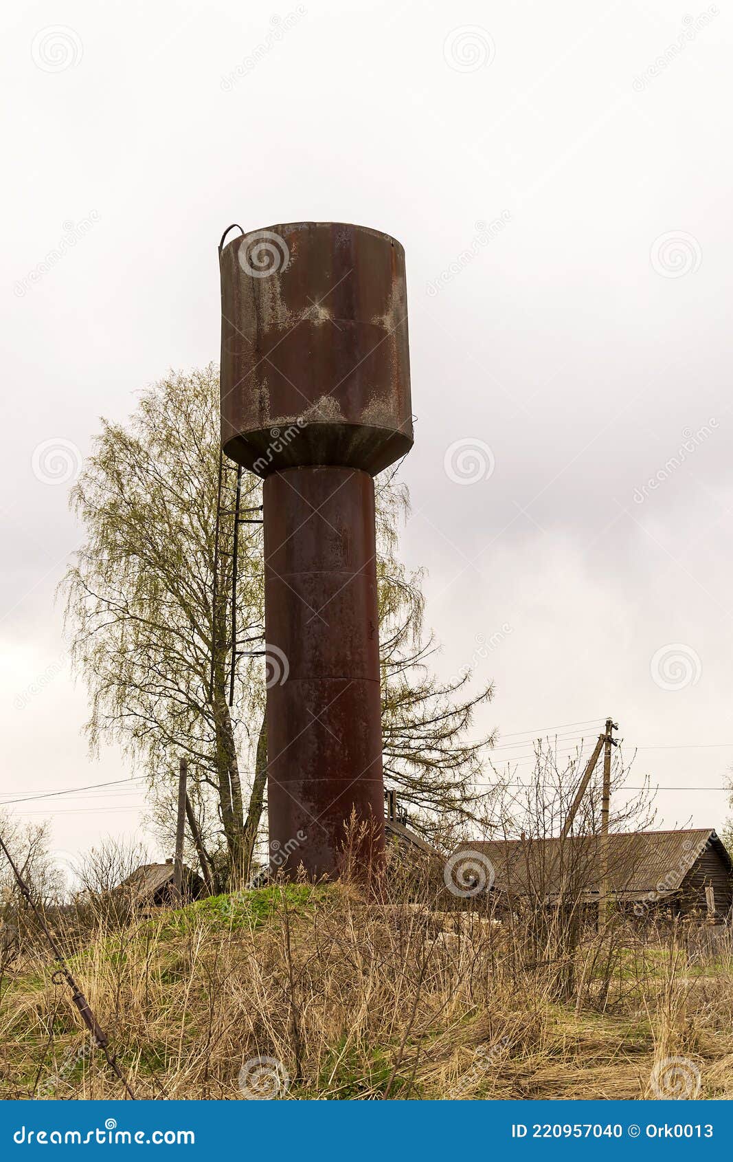 Old water tower stock photo. Image of high, steel, antique - 220957040