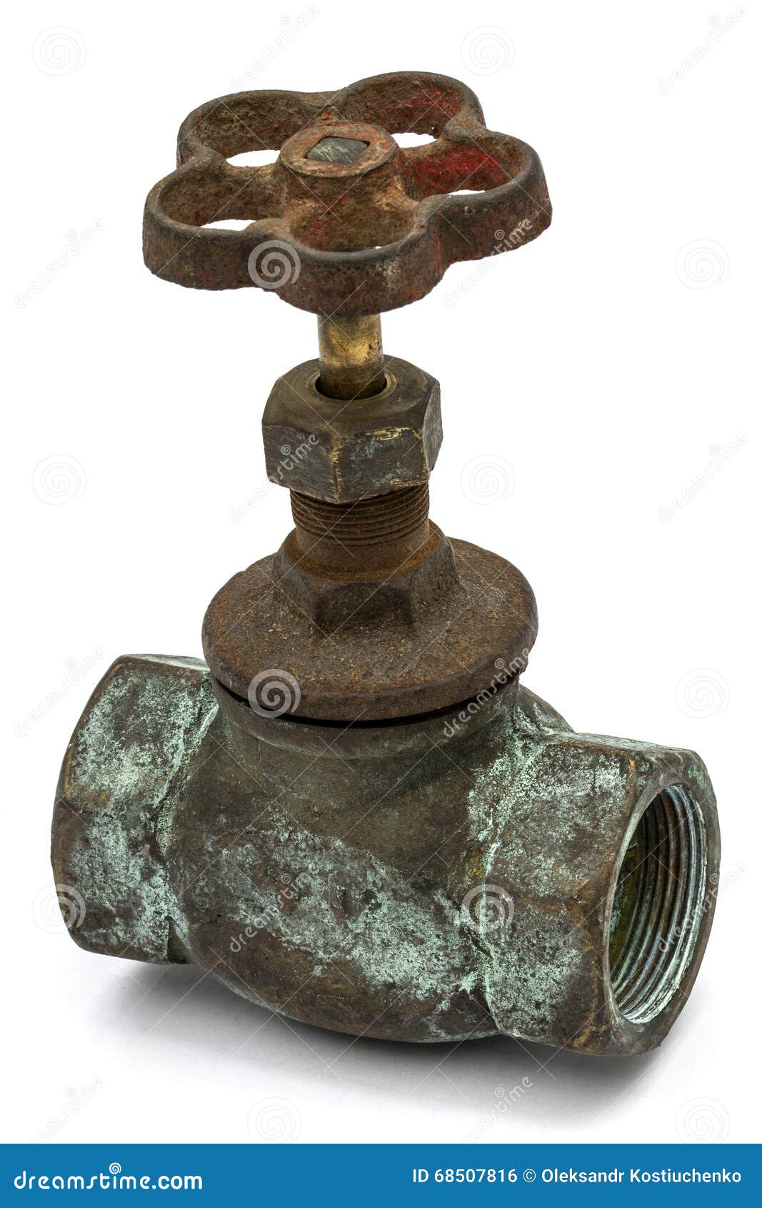 Old Water Valve, Isolated on White Background Stock Photo - Image of ...