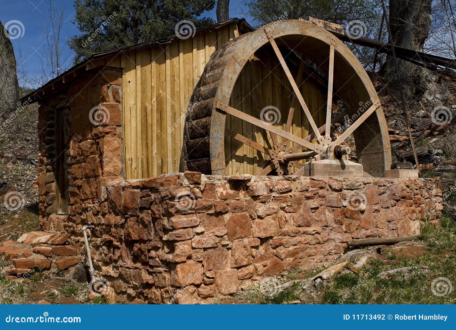 Old Waterwheel stock photo. Image of wooden, brick, west - 11713492