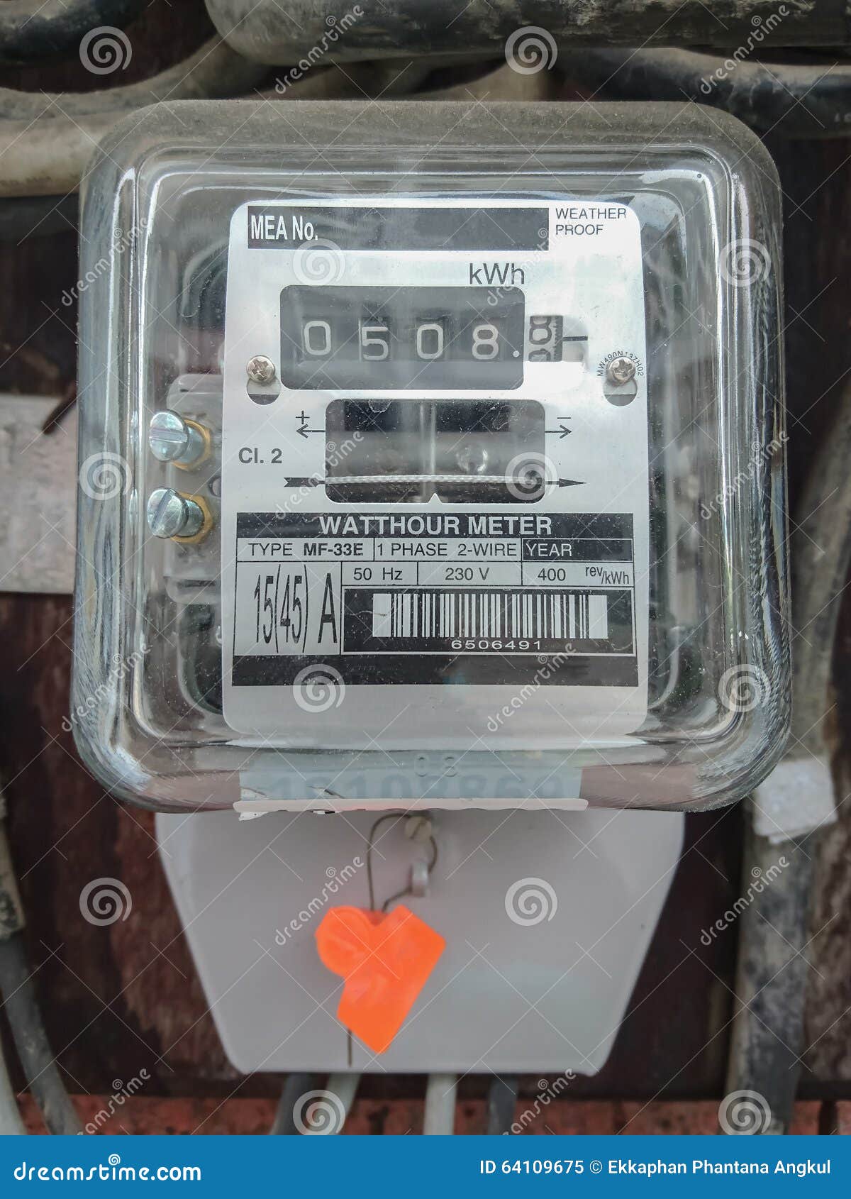 Watt Hour Meter With Electricity Short Circuit Danger Of Overuse Power ...
