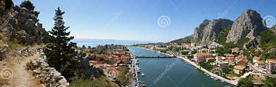 Old way to Omis (panorama) stock image. Image of europe - 17069793