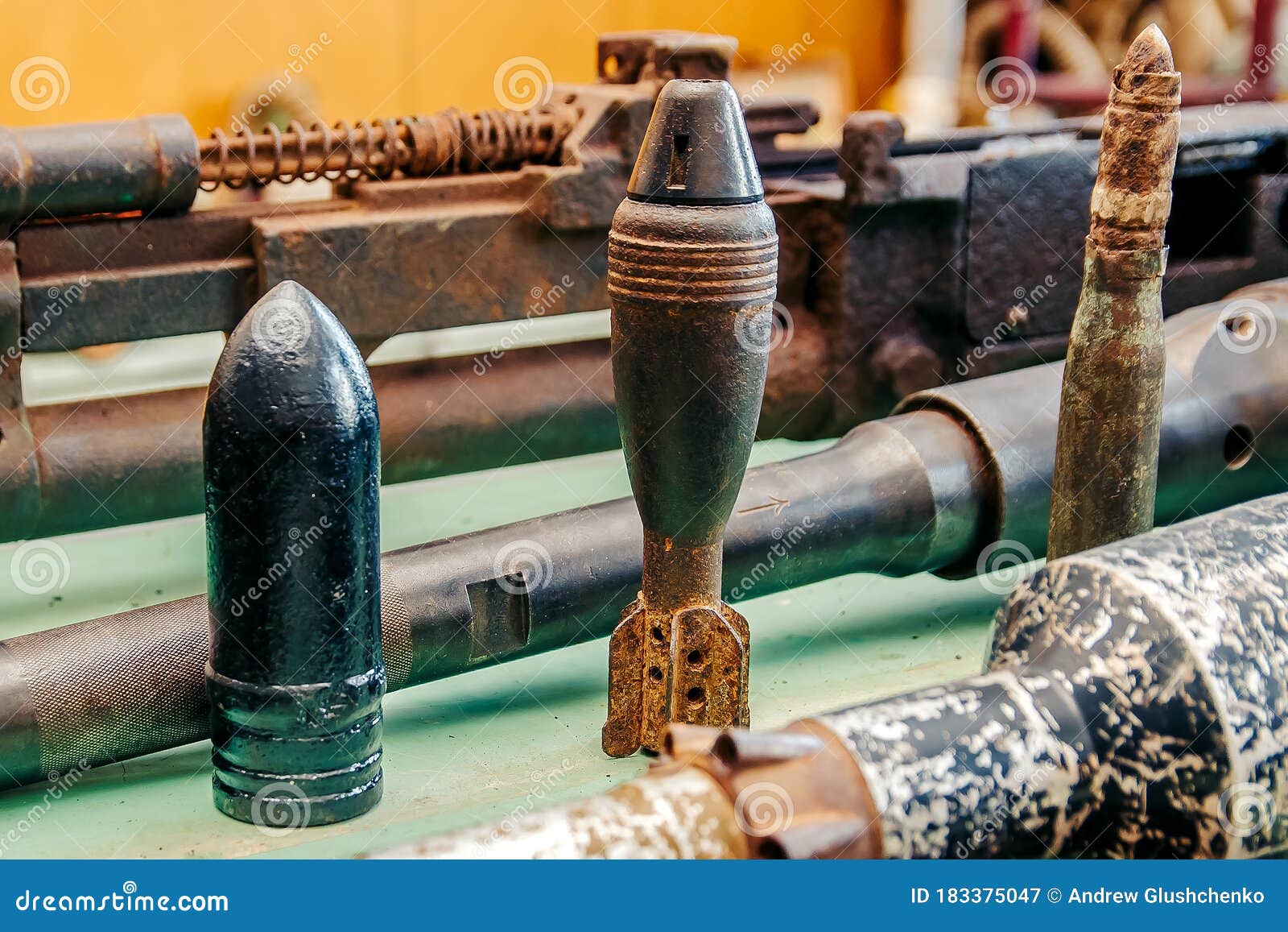 Old Weapons and Shells of the Second World War in the Museum Stock ...