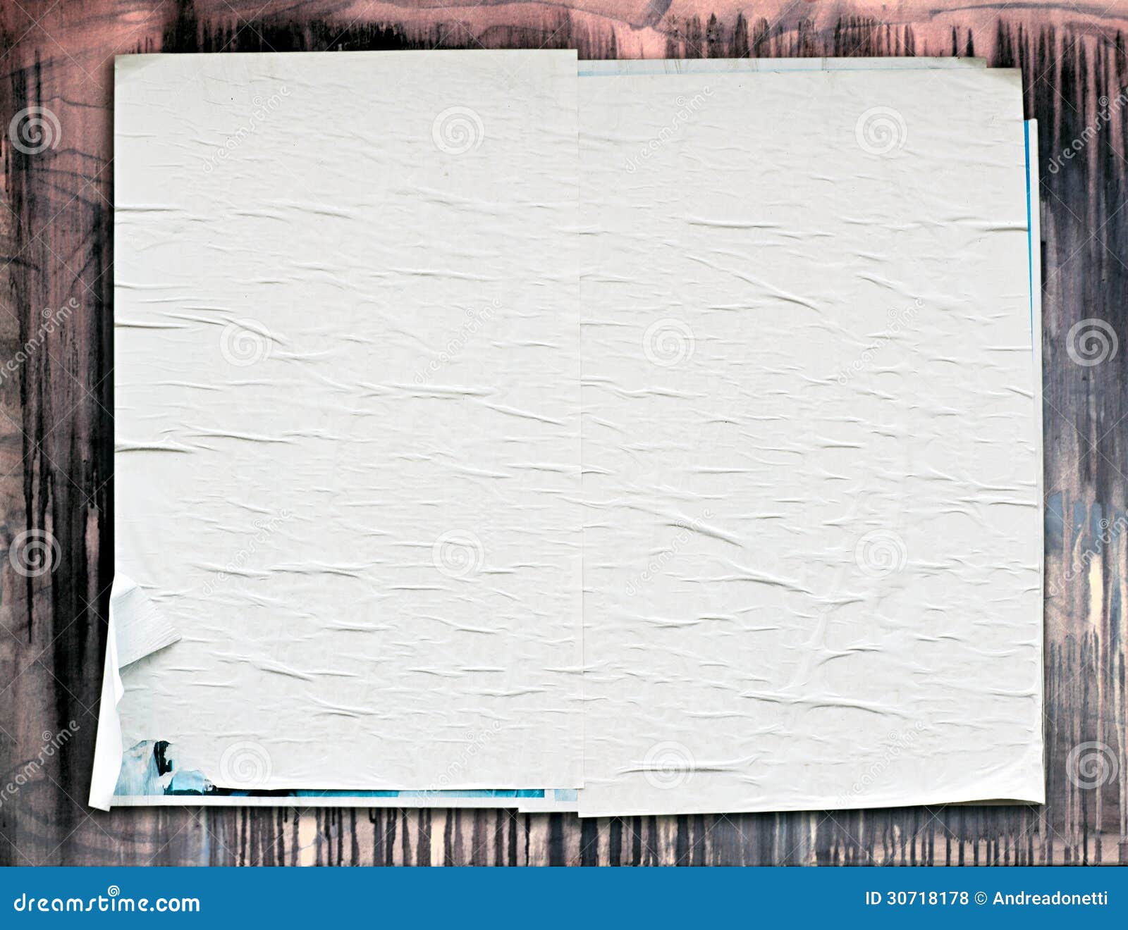 Old Weathered Blank White Poster Stock Photo - Image of hanging, blank ...