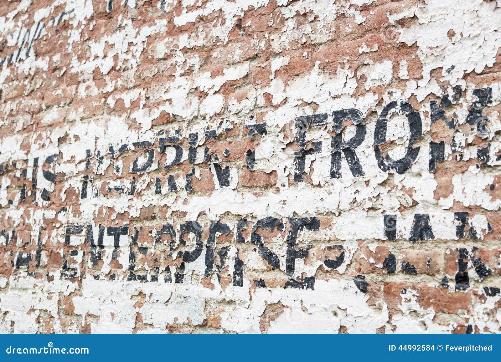Old Weathered Brick Wall with Advertisement Stock Photo - Image of type ...