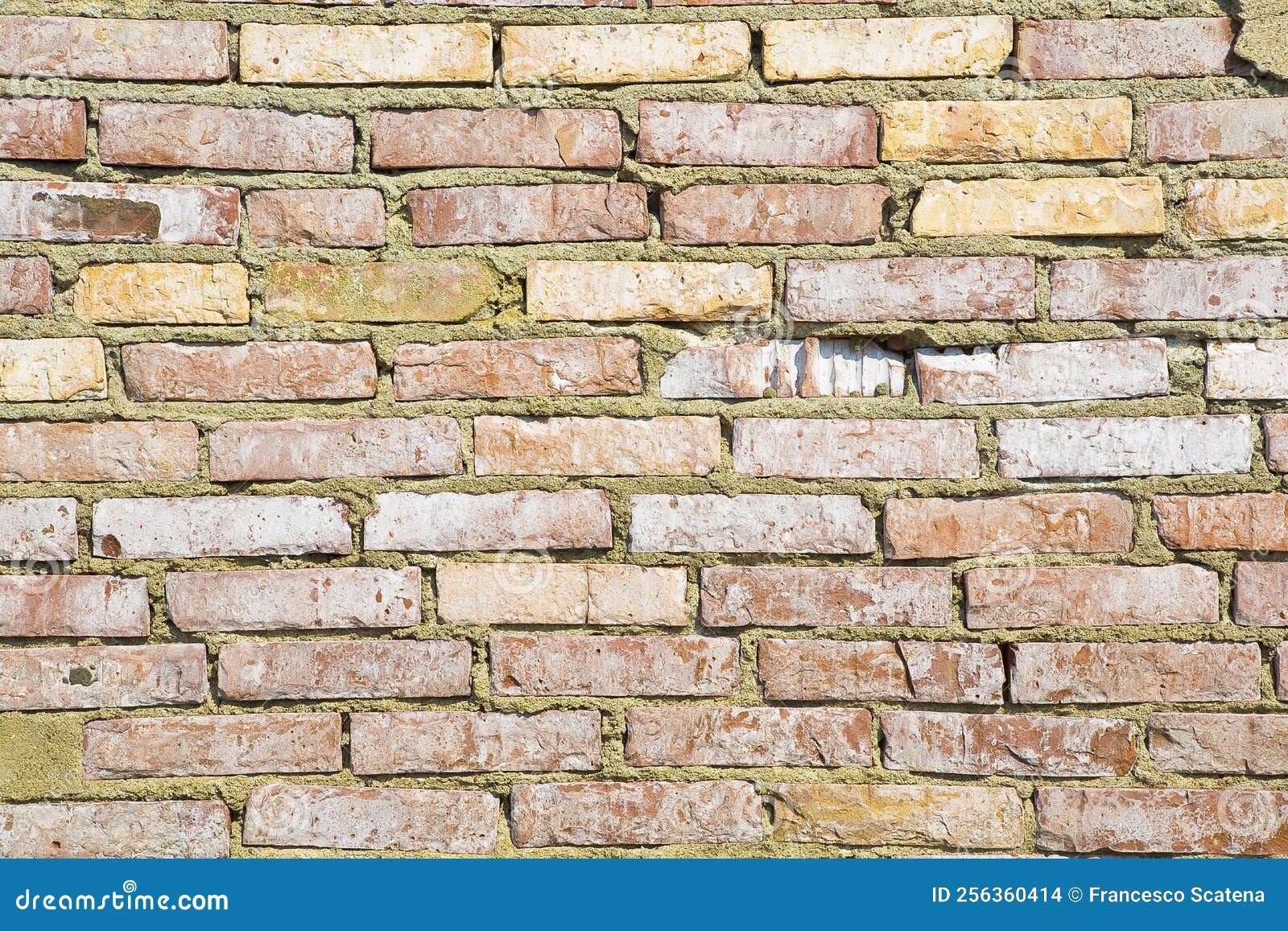 Old Weathered Brick Wall Background with Damaged Bricks Stock Photo ...