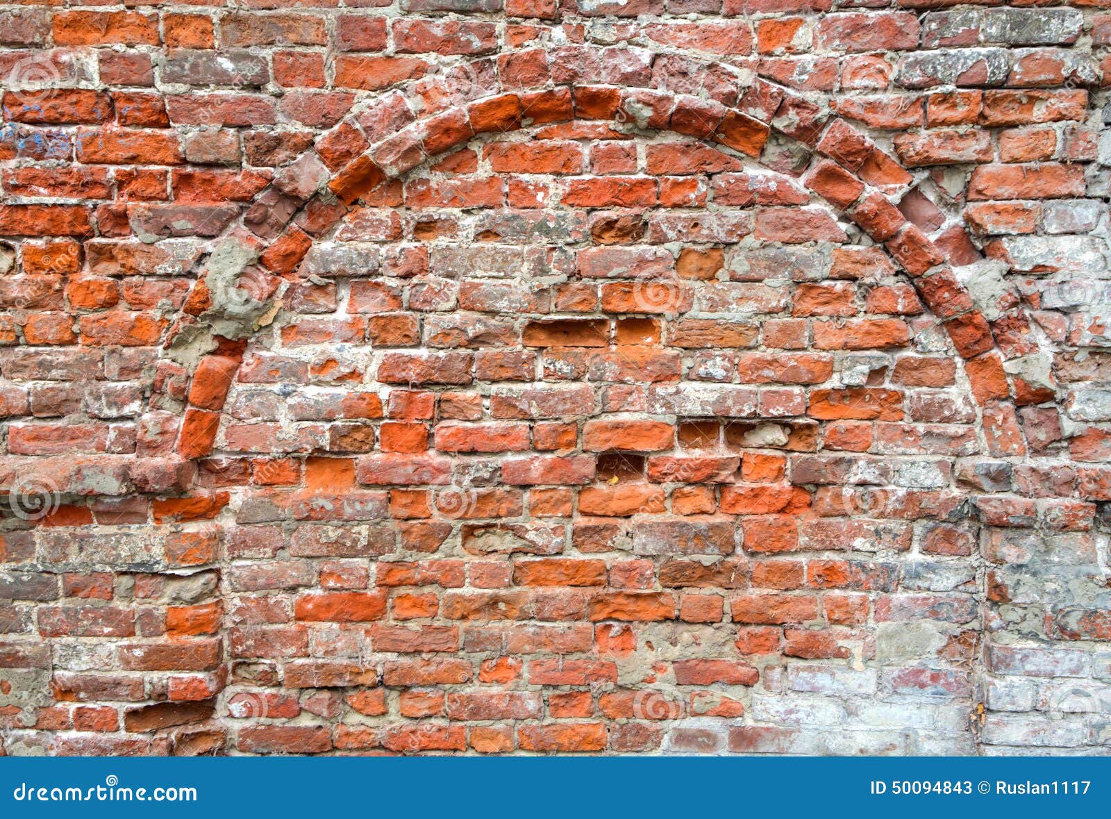 Old Weathered Brick Wall Fragment Stock Image - Image of construction ...