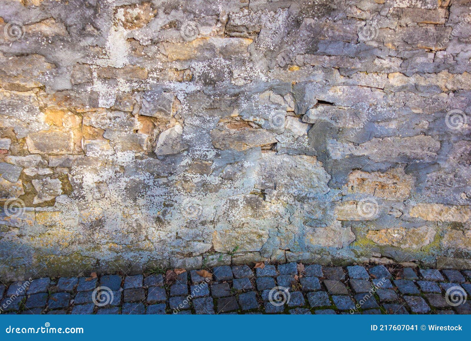 Old Weathered Cobblestone Wall Stock Image - Image of backgrounds ...